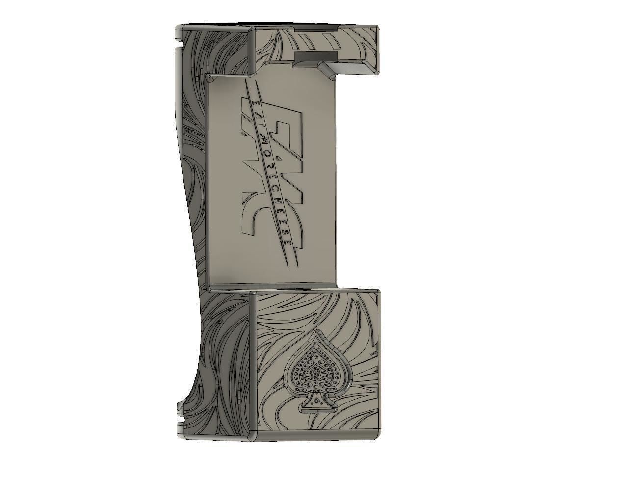 Boro Mechanical Mod Spades Texture with Single 18650 battery 3D model ...