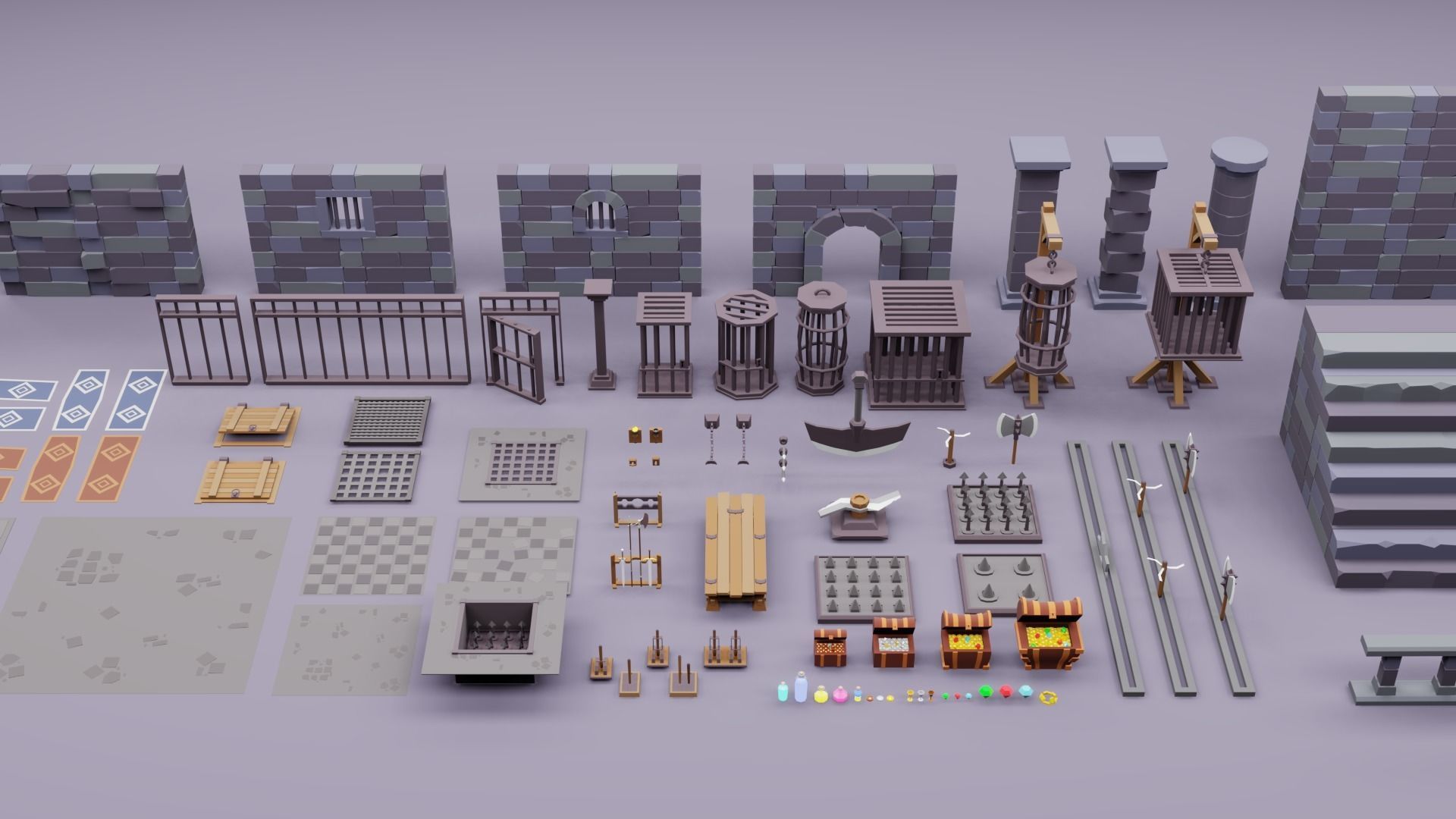 3D model Low Poly Dungeon Assets VR / AR / low-poly | CGTrader