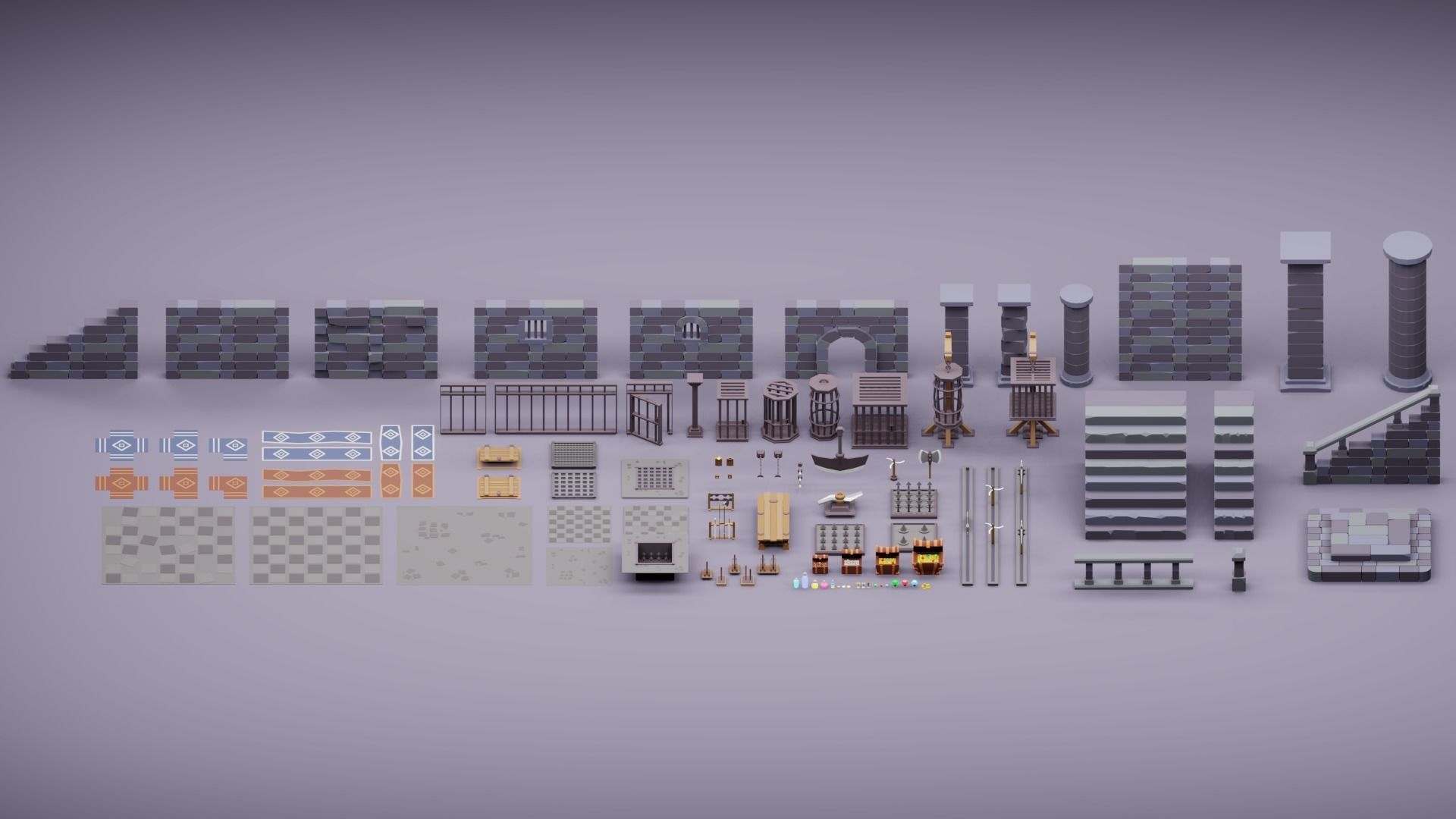 3D model Low Poly Dungeon Assets VR / AR / low-poly | CGTrader