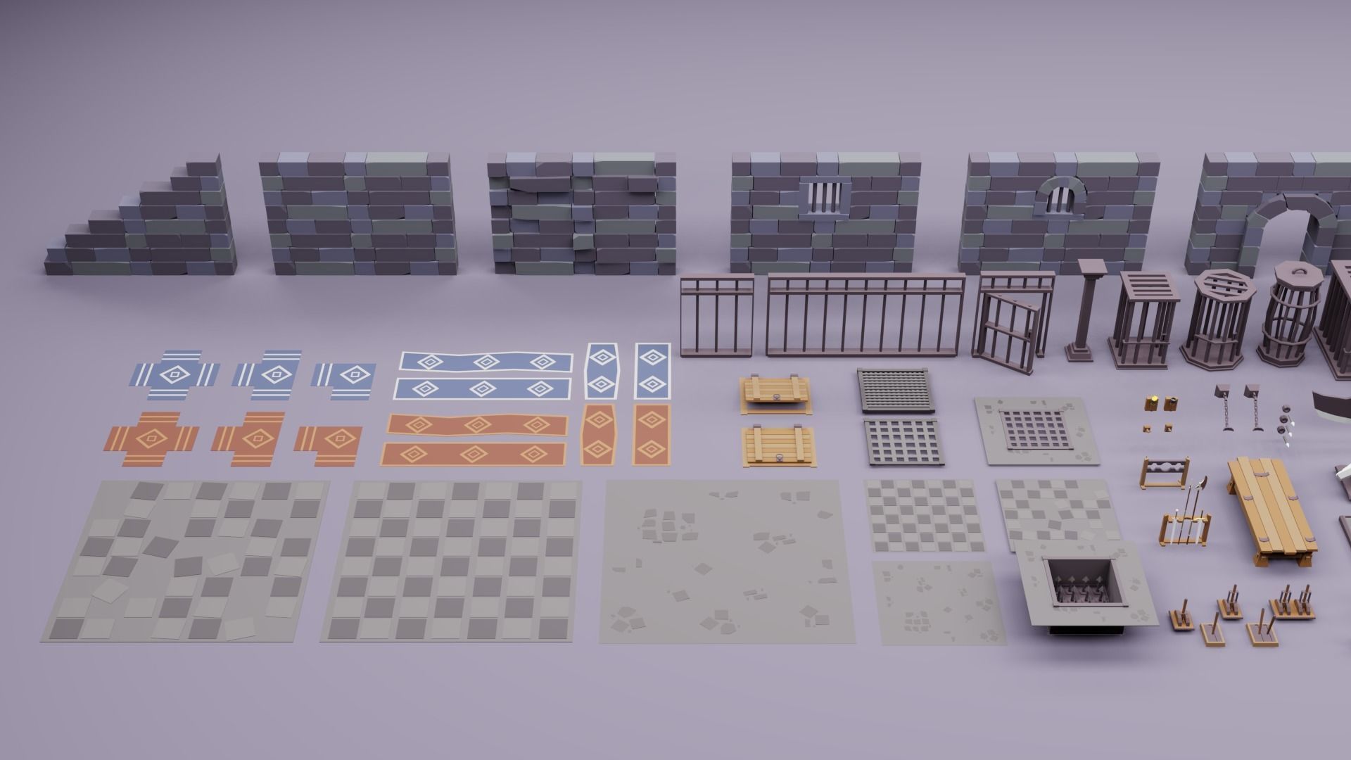 3D model Low Poly Dungeon Assets VR / AR / low-poly | CGTrader