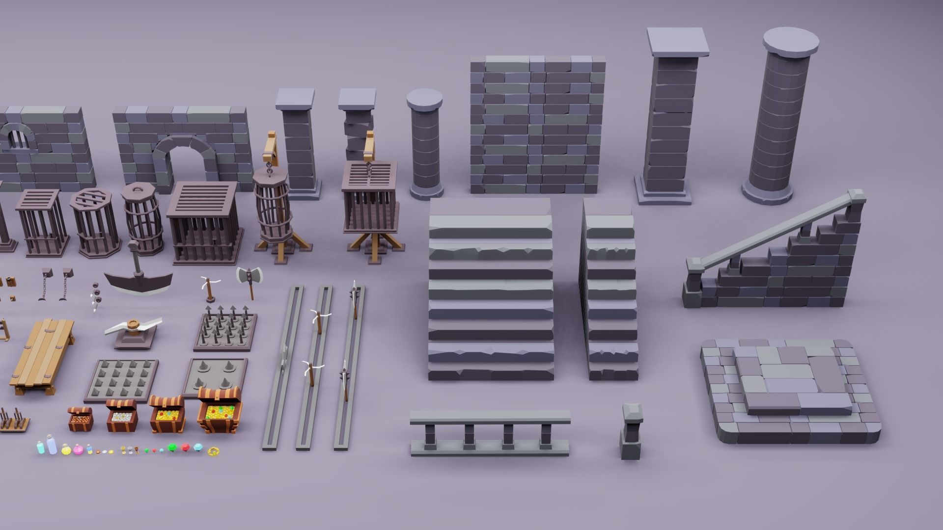 3D model Low Poly Dungeon Assets VR / AR / low-poly | CGTrader