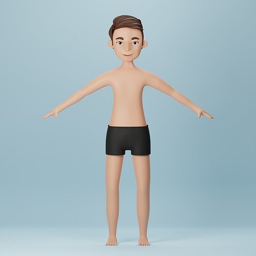 3D model 3D cartoon man with idle animation VR / AR / low-poly | CGTrader