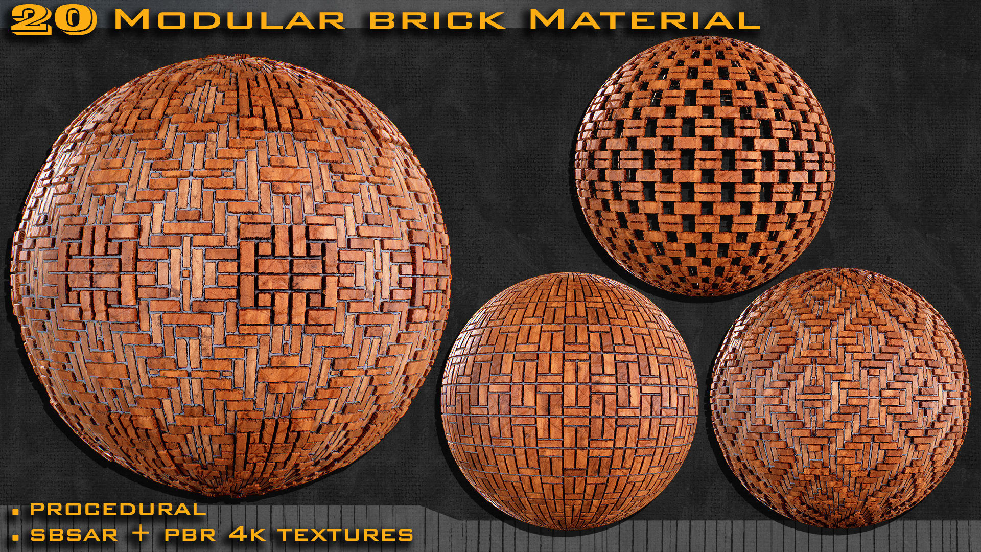 20 Modular brick Material Sbsar 4k texture maps Texture | CGTrader