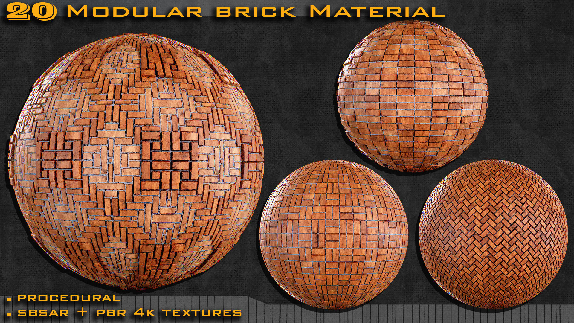 20 Modular brick Material Sbsar 4k texture maps Texture | CGTrader