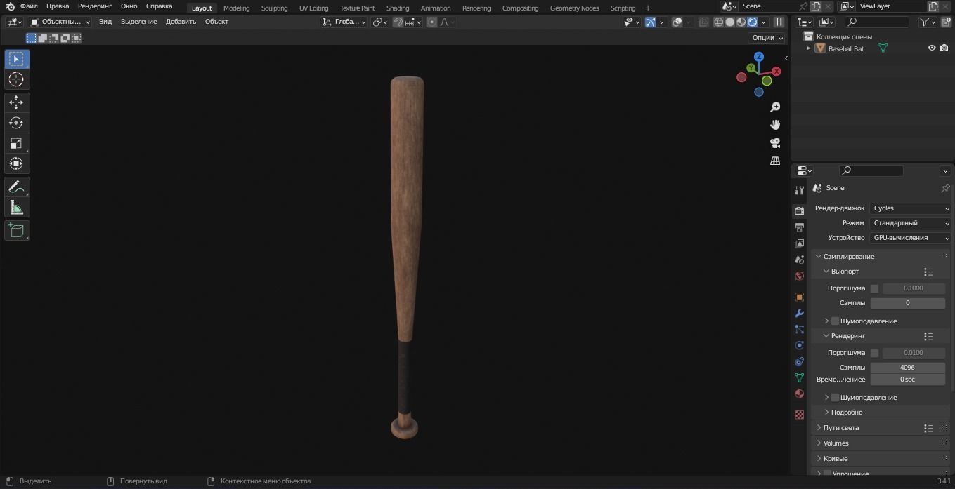 3D model Baseball Bat 3D Model VR / AR / low-poly | CGTrader