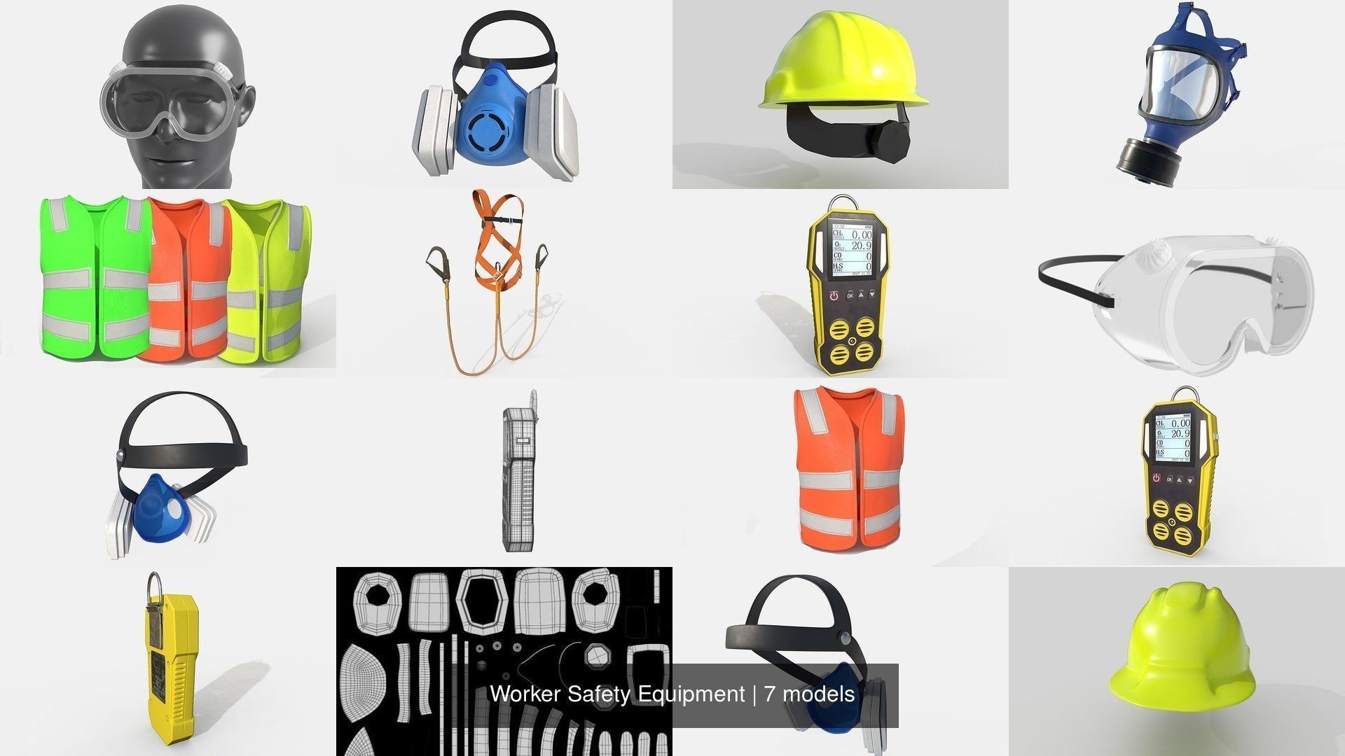 3D Model Collection Worker Safety Equipment VR / AR / low-poly | CGTrader