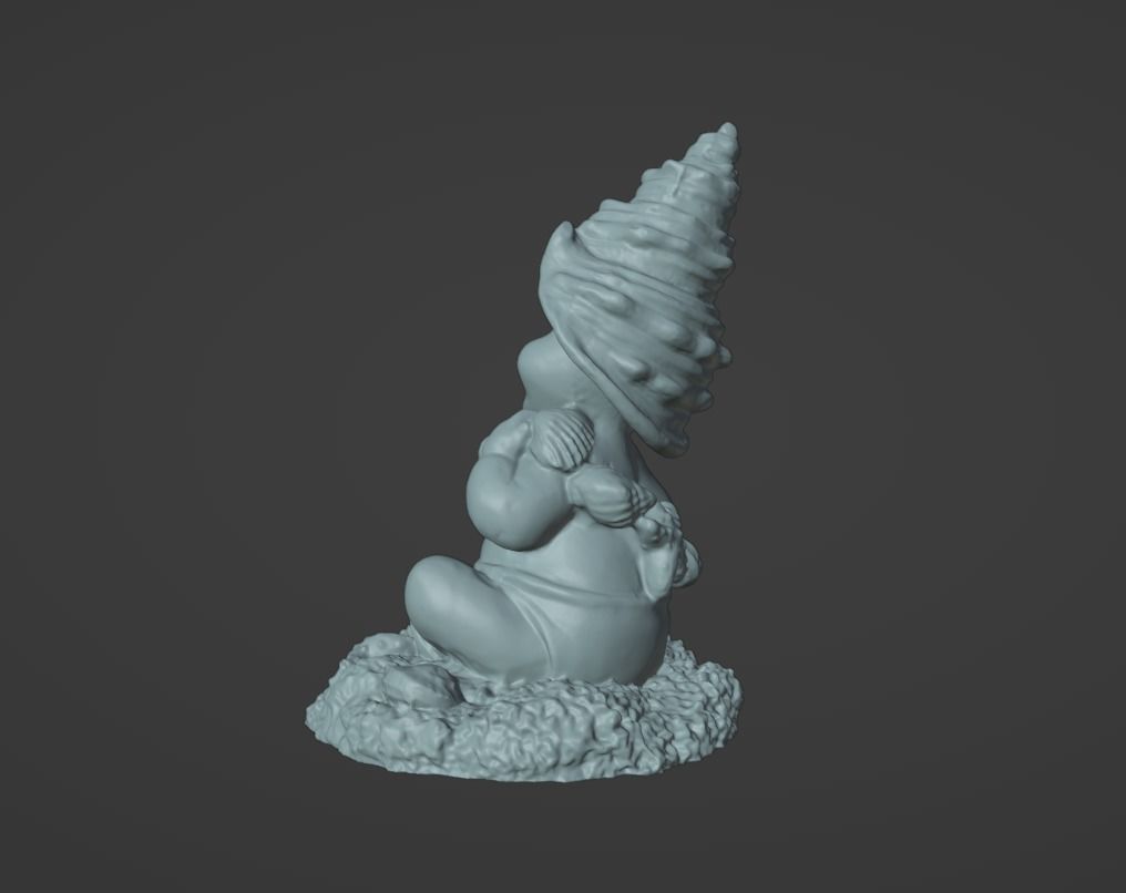 Child with seashells 3D model 3D printable | CGTrader