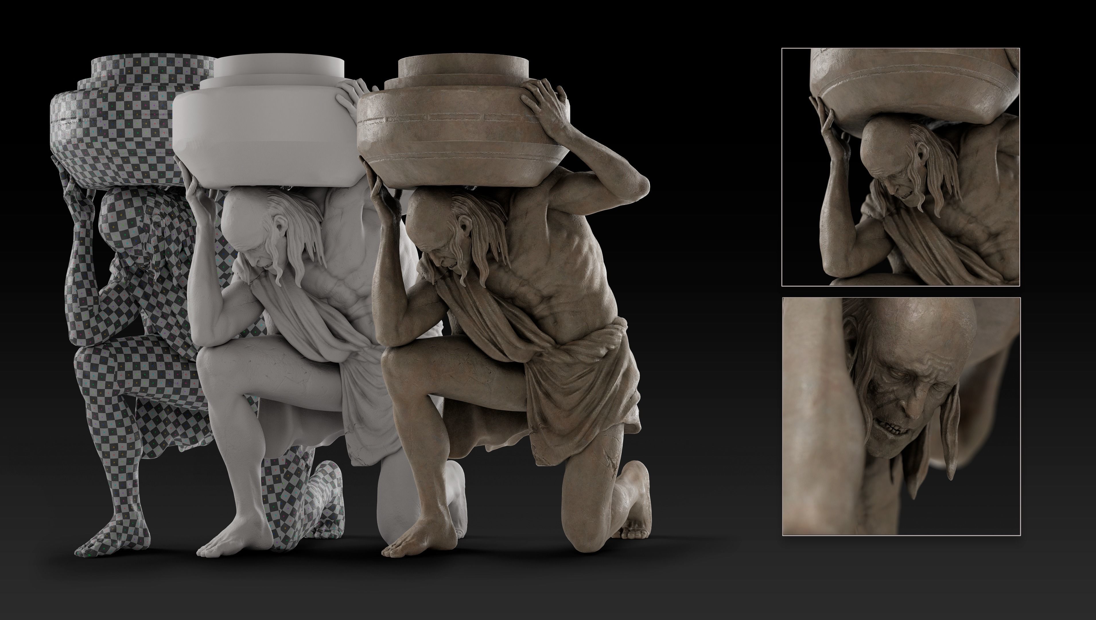 Human Statue - Pillar 3D model | CGTrader
