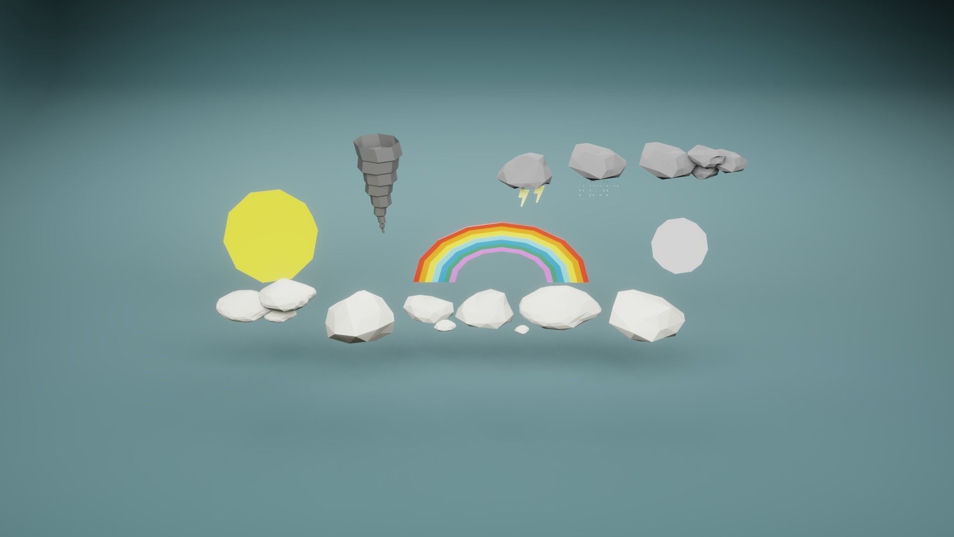 3D model Low Poly Sky Assets VR / AR / low-poly | CGTrader