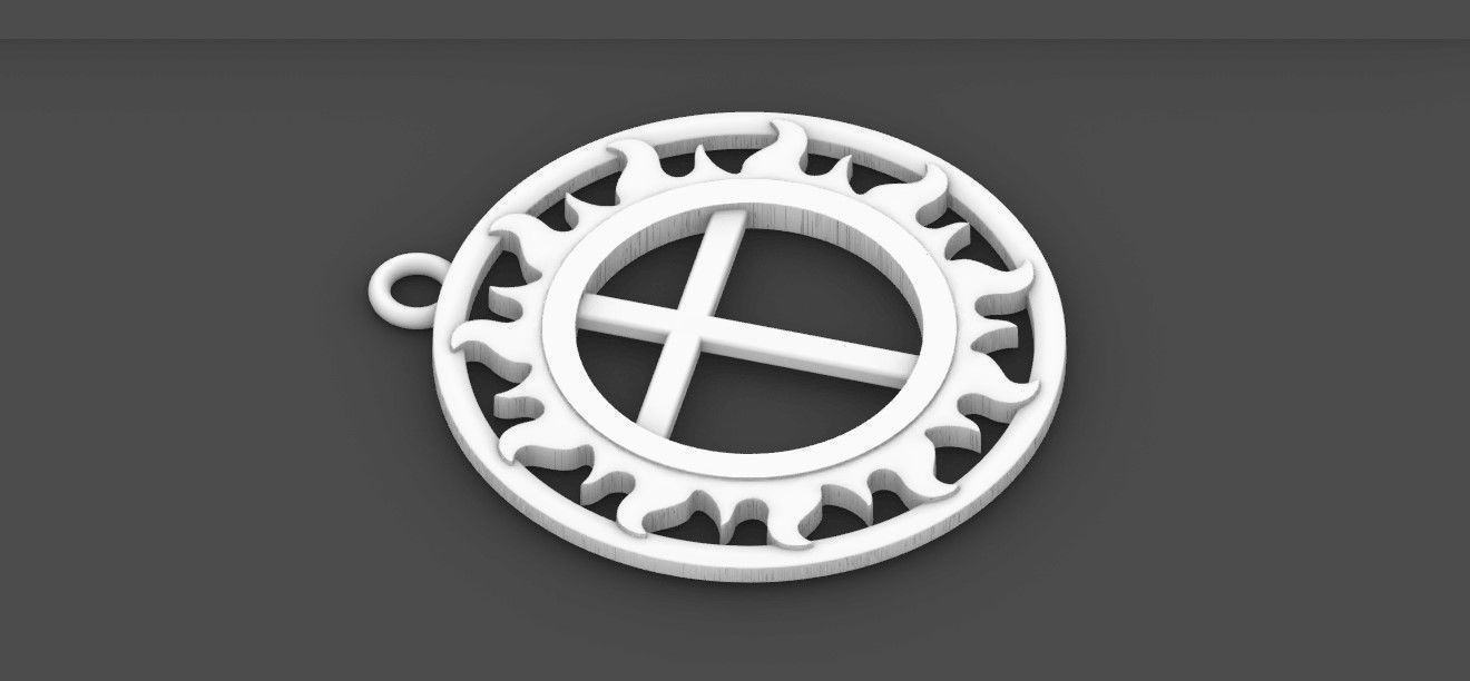 Sun Cross Pendant Design 3D model 3D printable | CGTrader