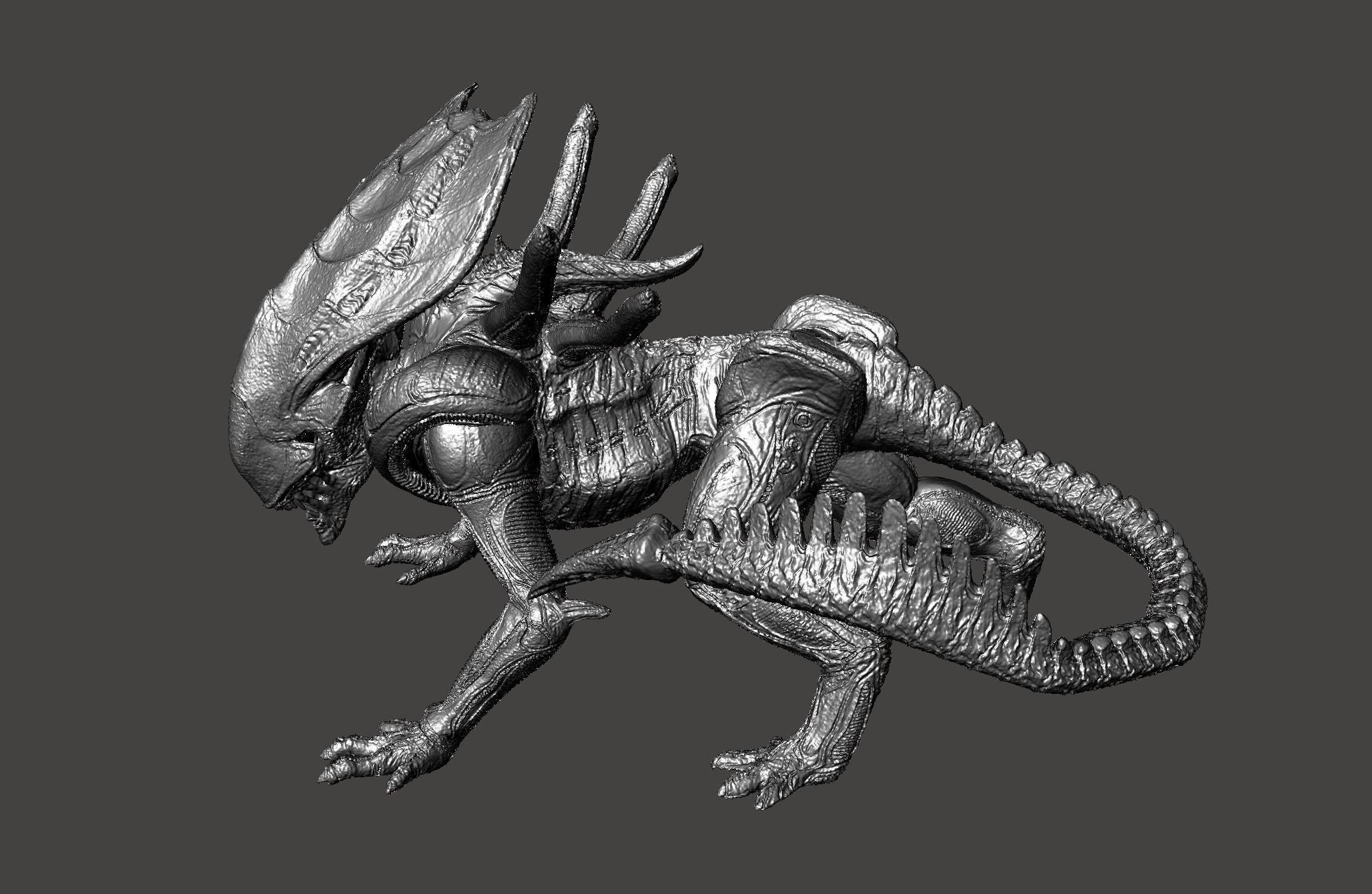 Alien Xenomorph Crusher Aliens Colonial Marines Hi-Poly STL mesh 3D ...