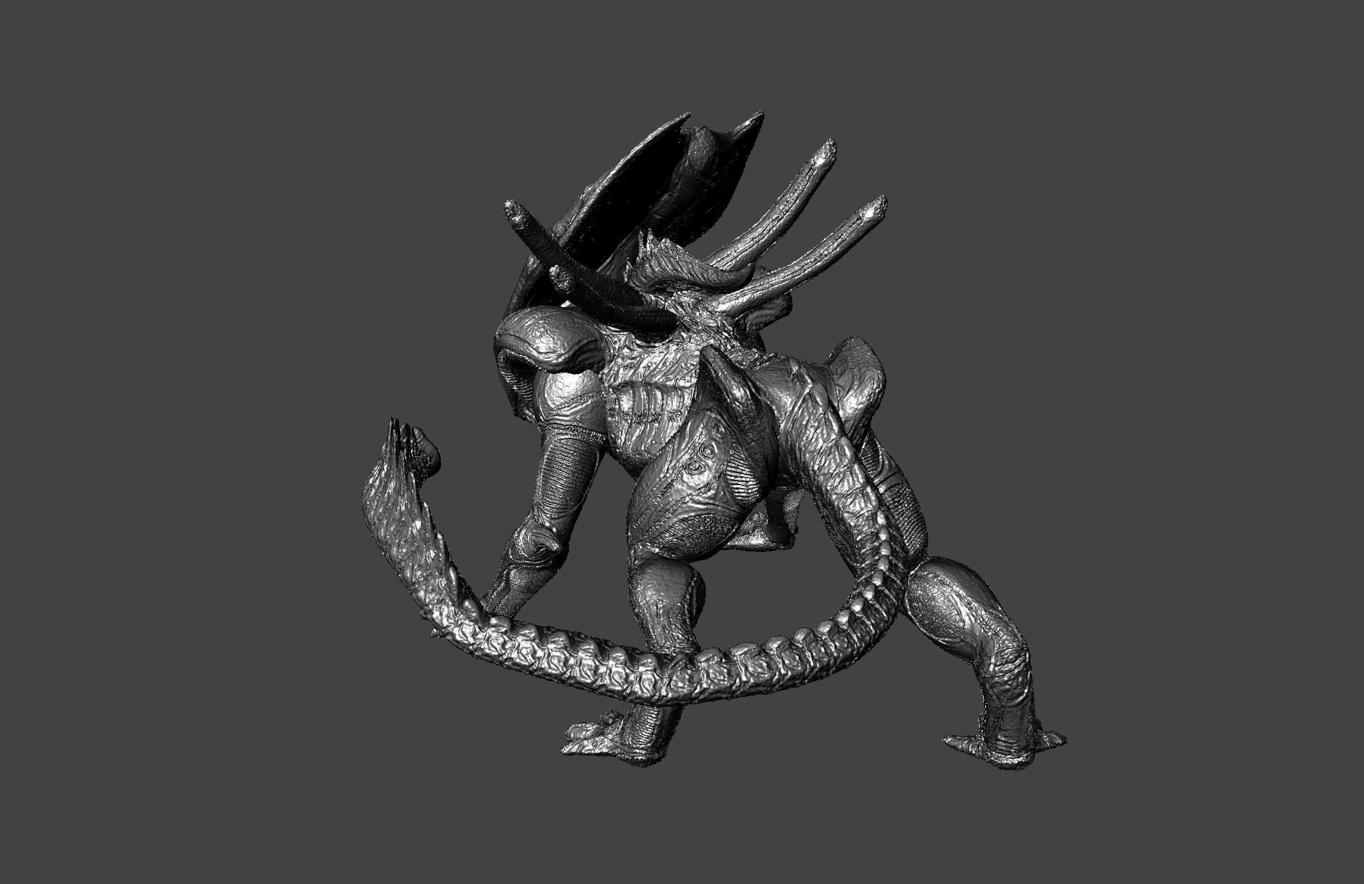 Alien Xenomorph Crusher Aliens Colonial Marines Hi-Poly STL mesh 3D ...