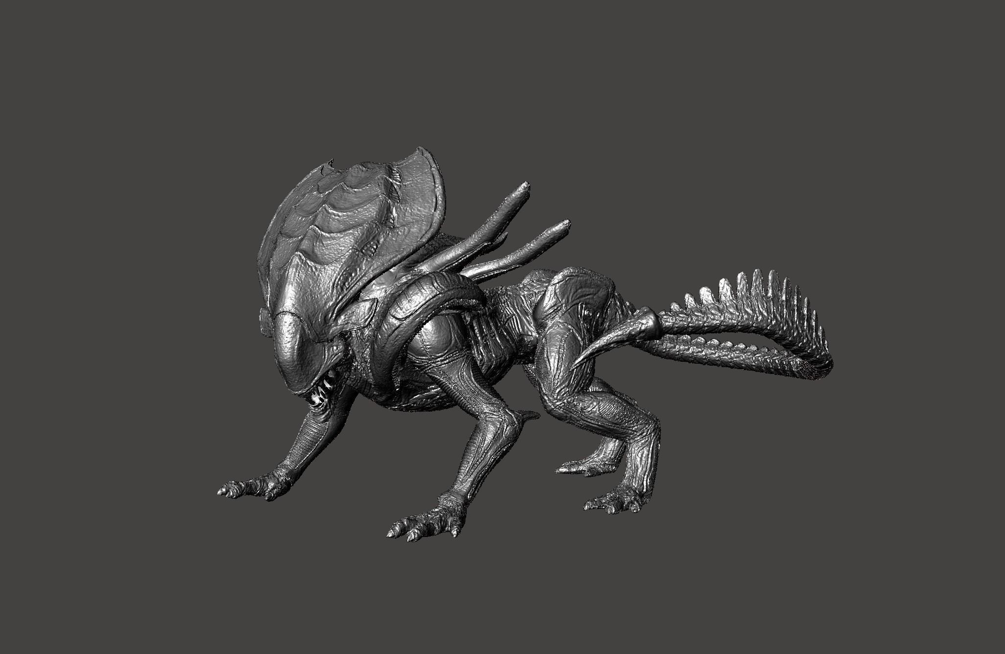 Alien Xenomorph Crusher Aliens Colonial Marines Hi-Poly STL mesh 3D ...