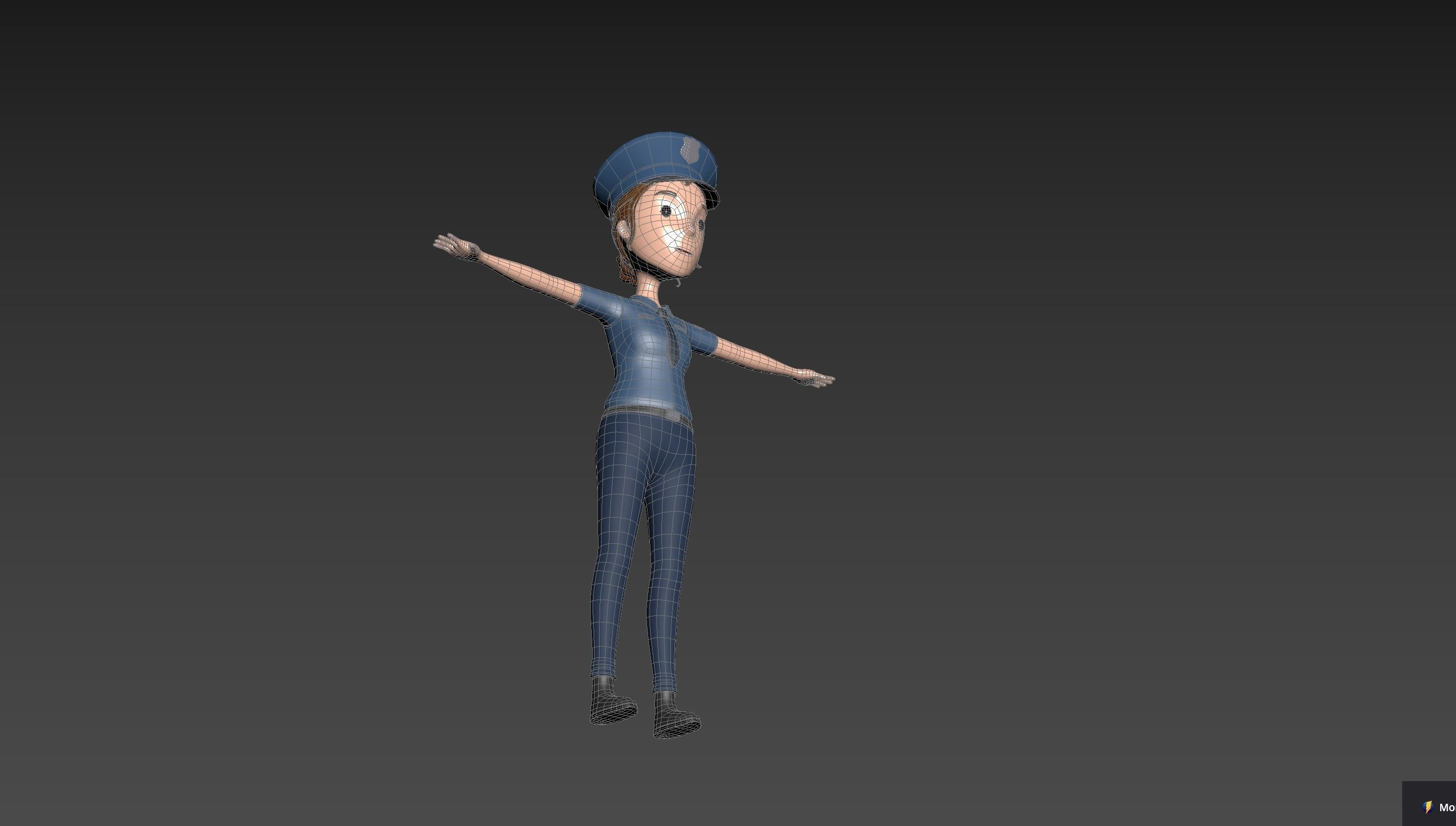 CartoonGirl036 Female Police 3D model | CGTrader