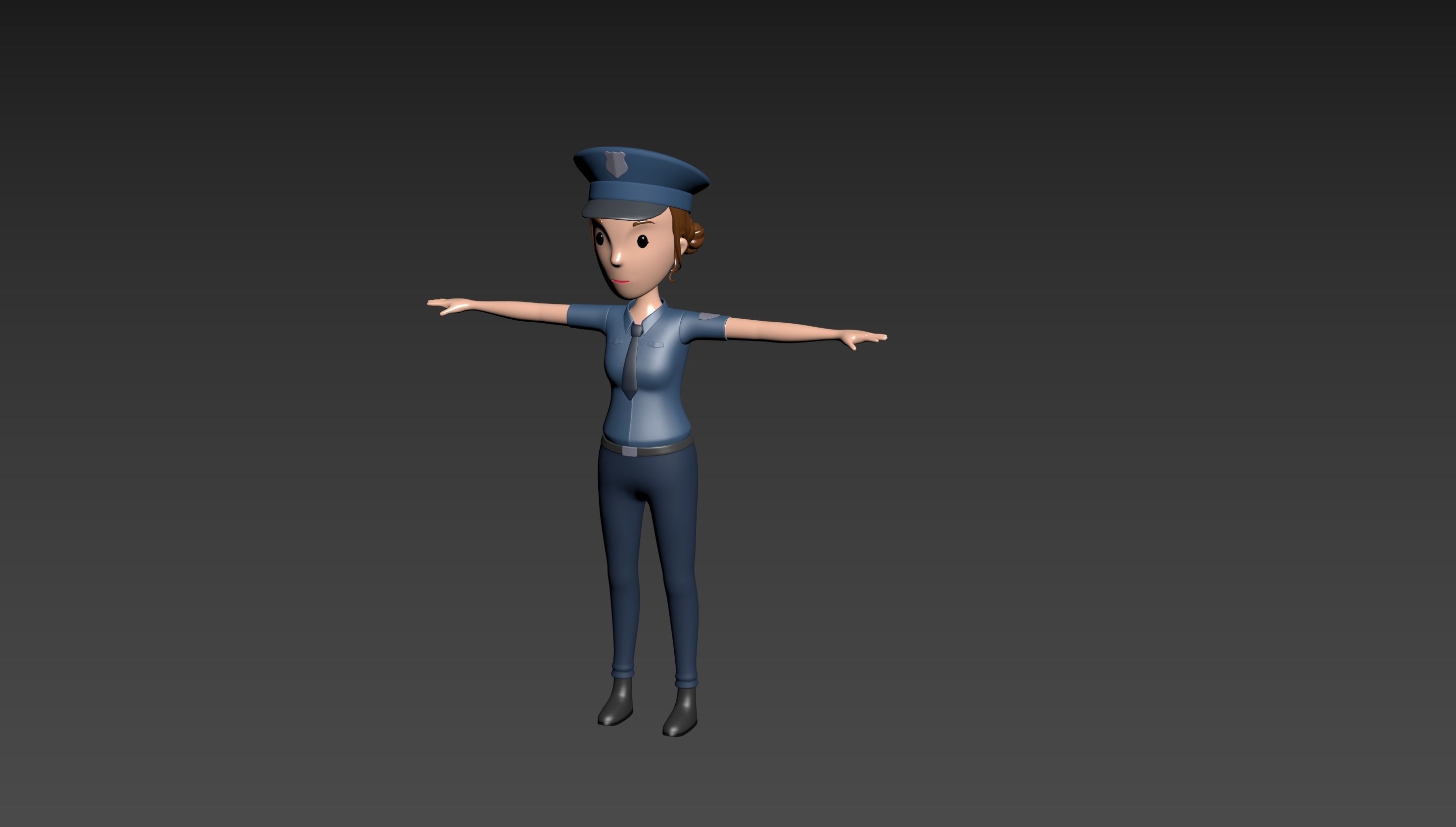 CartoonGirl036 Female Police 3D model | CGTrader