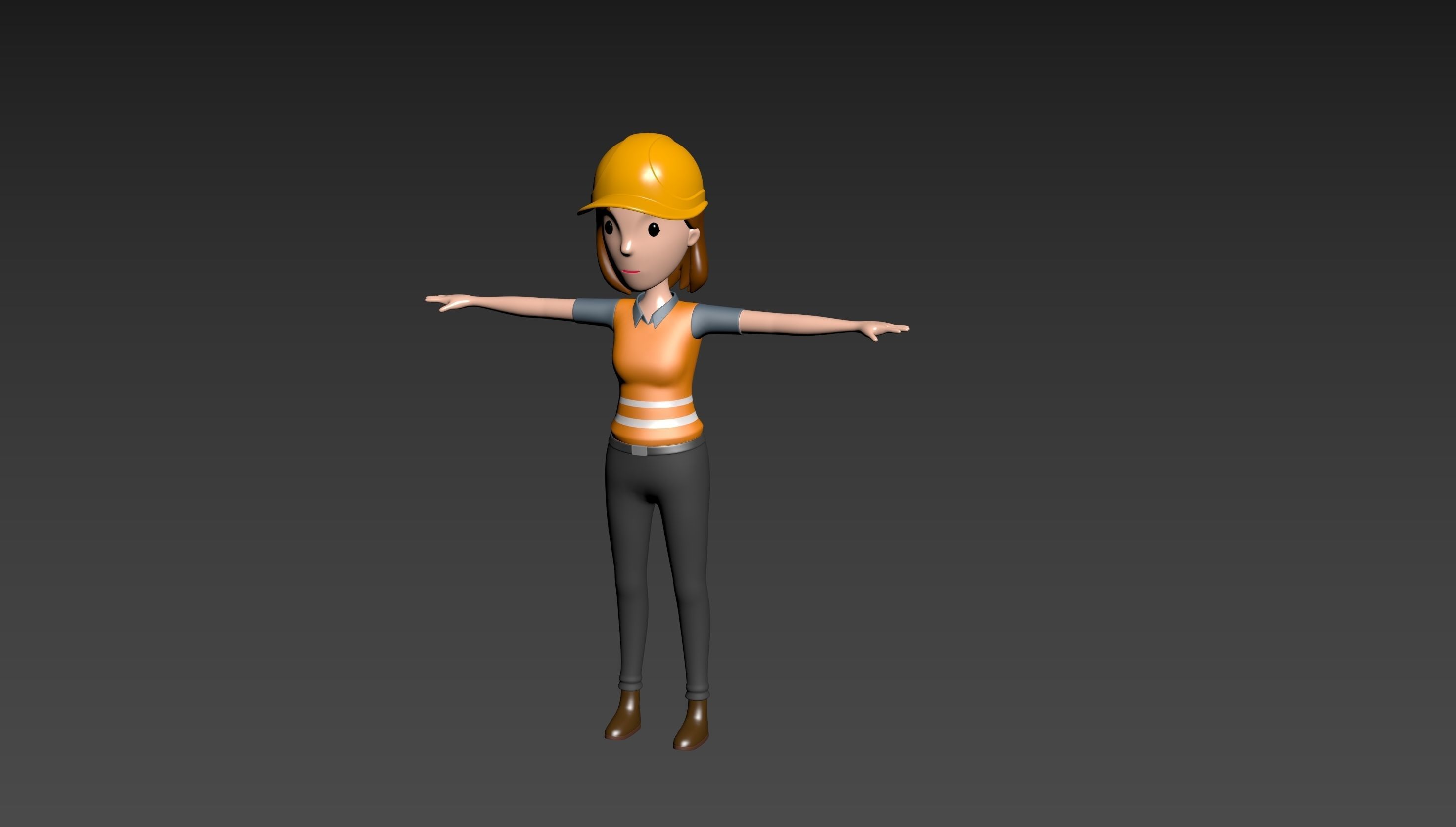 CartoonGirl037 Female Worker 3D model | CGTrader