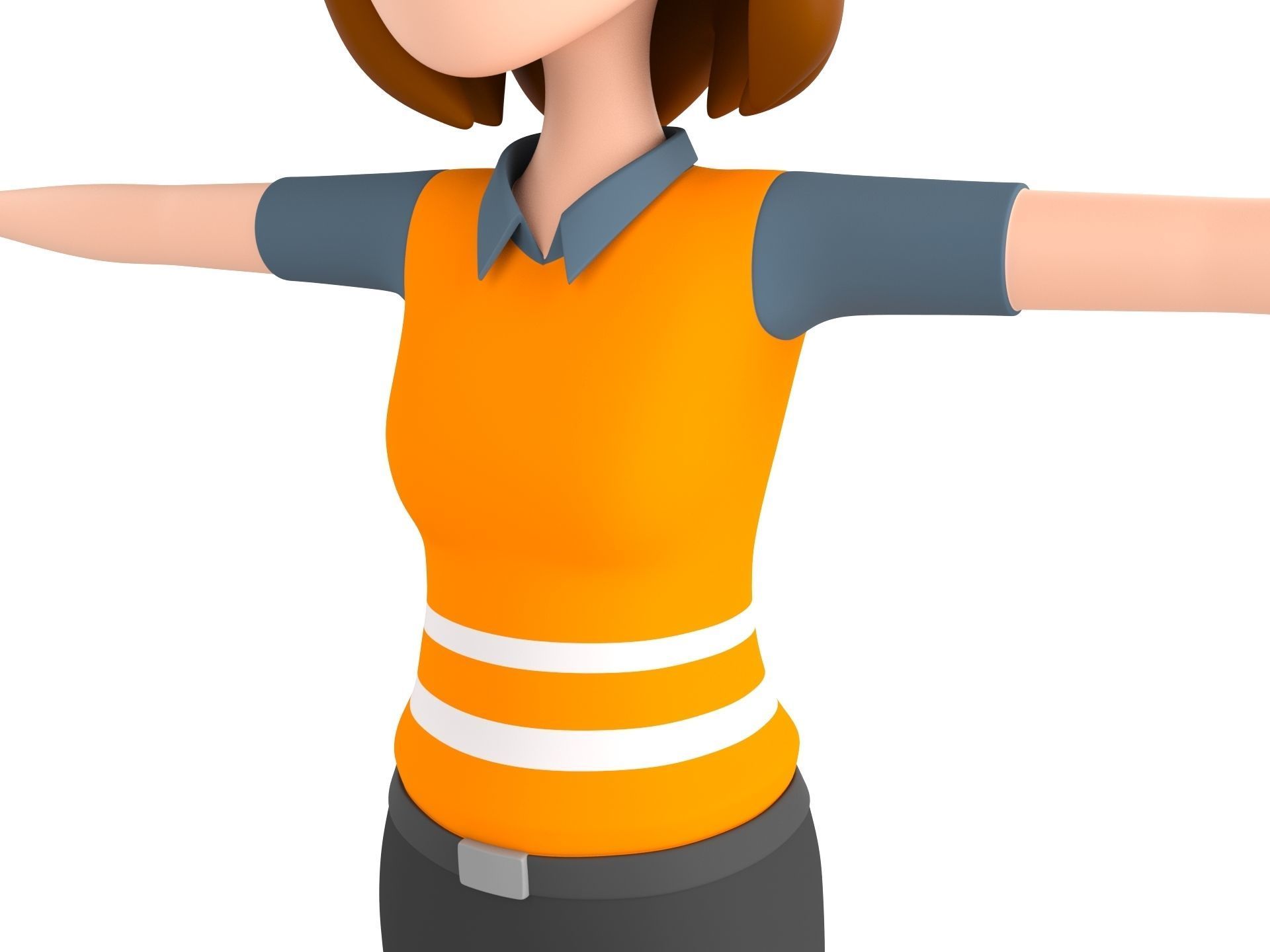 CartoonGirl037 Female Worker 3D model | CGTrader