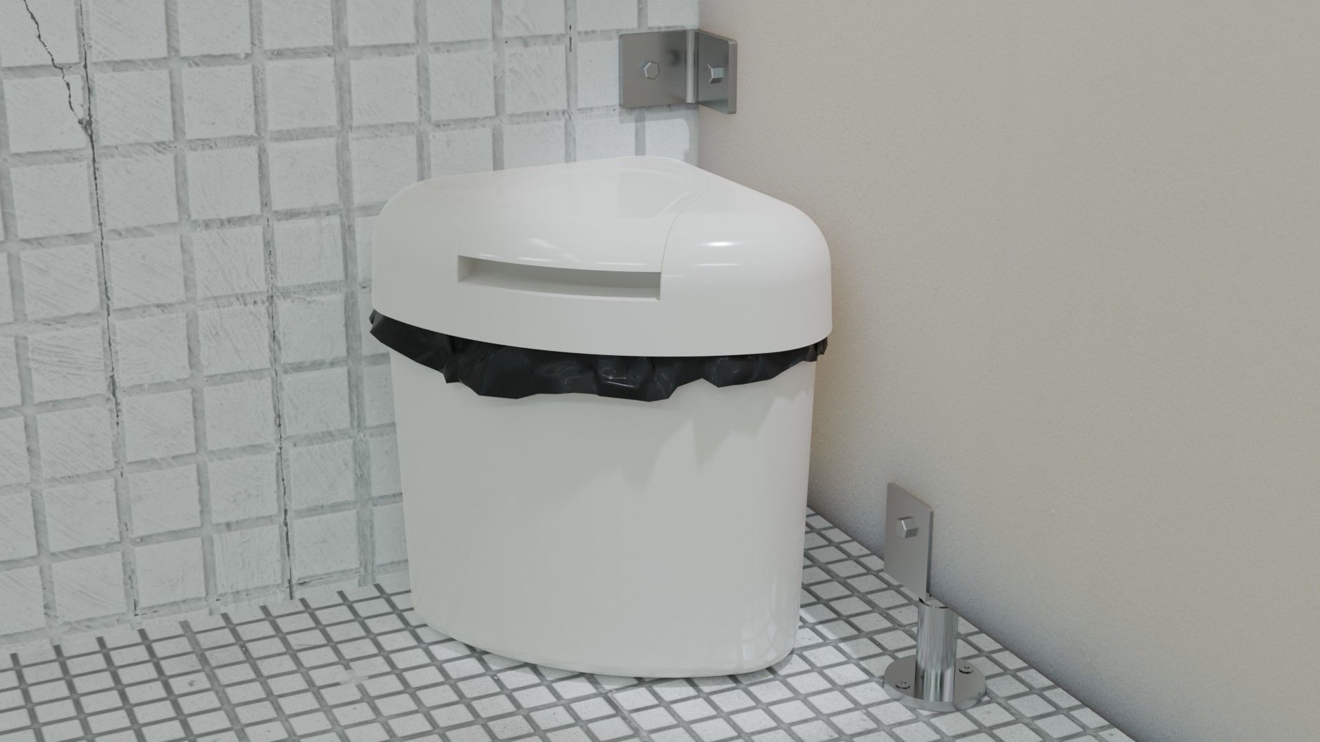 Japanese Toilet Trush Box 3D model | CGTrader