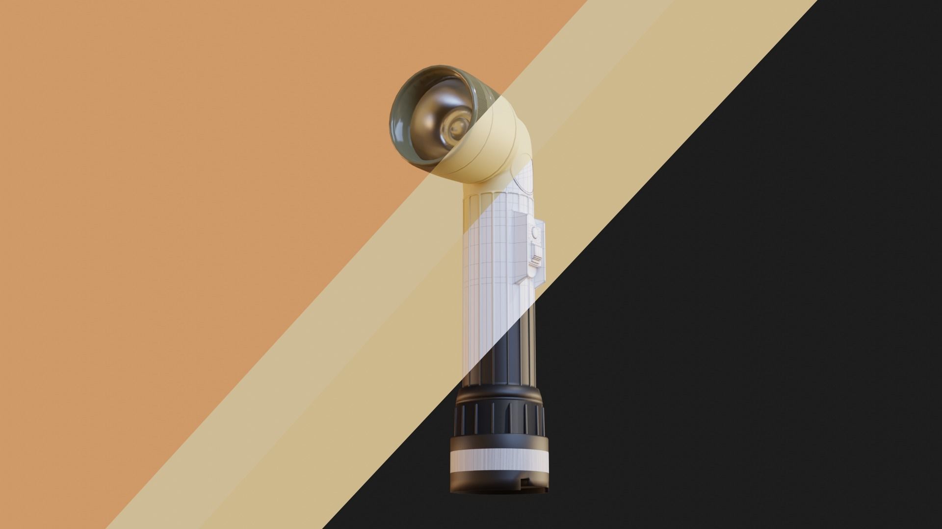 3D model L shaped military flashlight VR / AR / low-poly | CGTrader