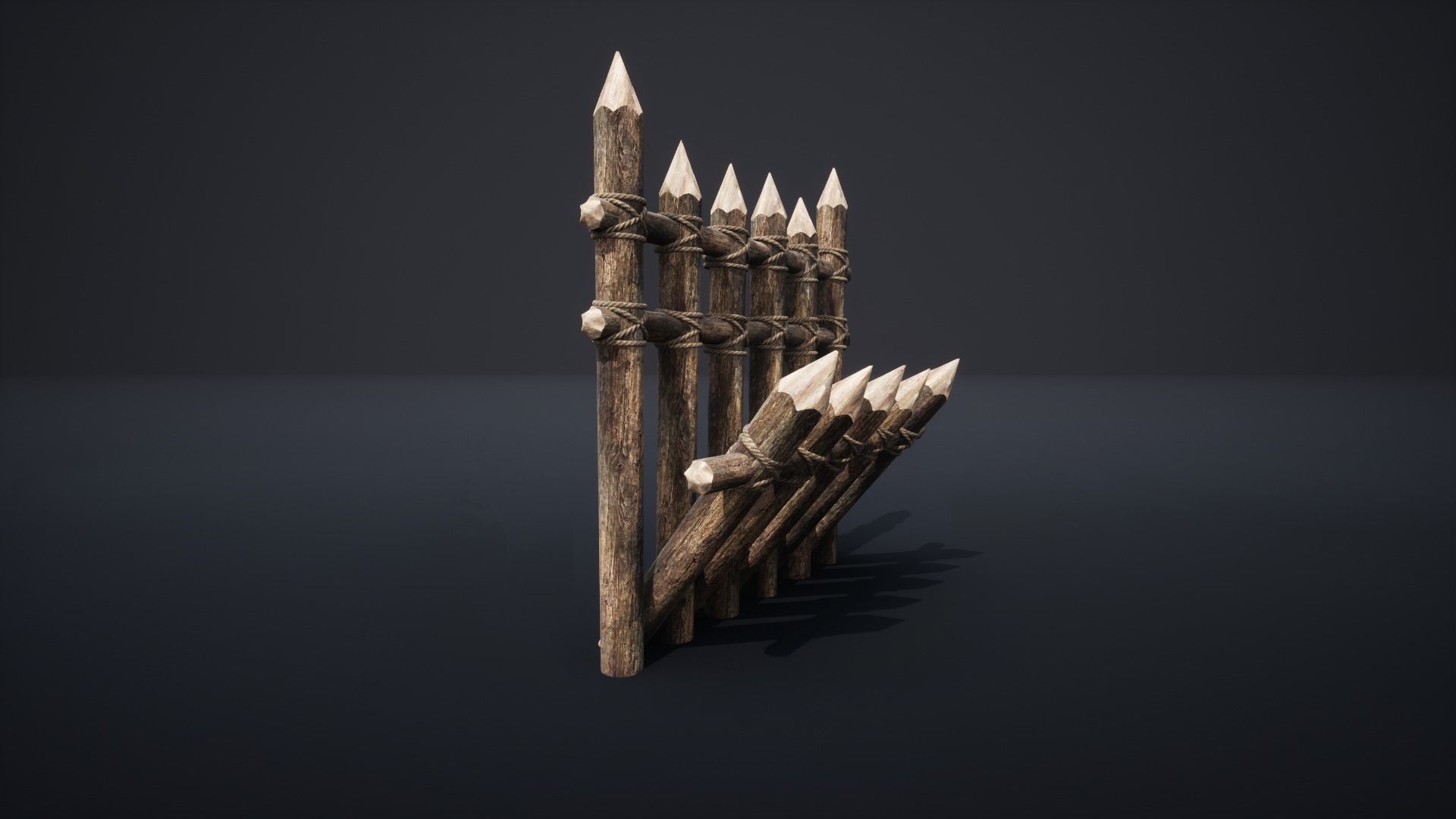 3D model PALISADE BARRIER BARRICADE FENCE WALL DAM MEDIEVAL VILLAGE ...