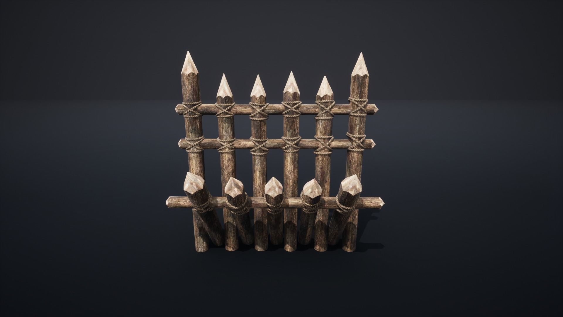 3D model PALISADE BARRIER BARRICADE FENCE WALL DAM MEDIEVAL VILLAGE ...