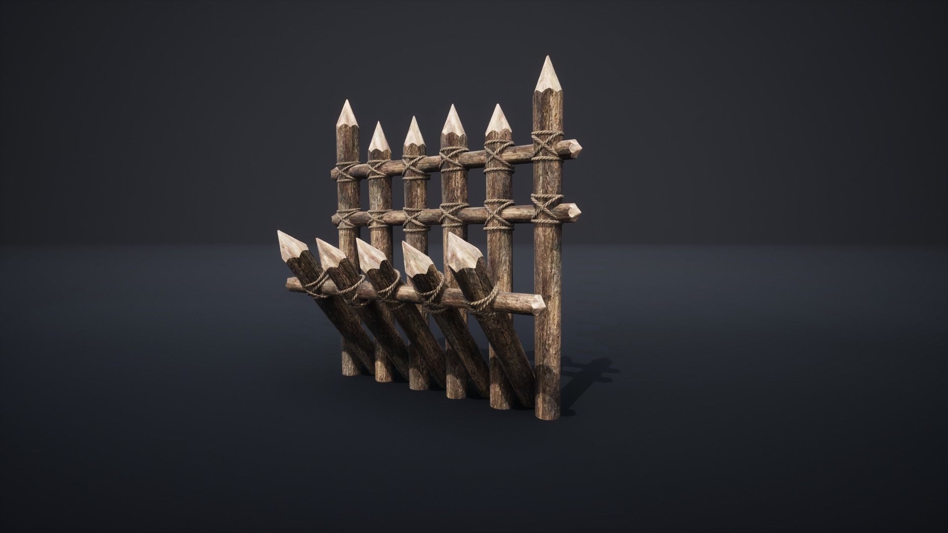 3D model PALISADE BARRIER BARRICADE FENCE WALL DAM MEDIEVAL VILLAGE ...