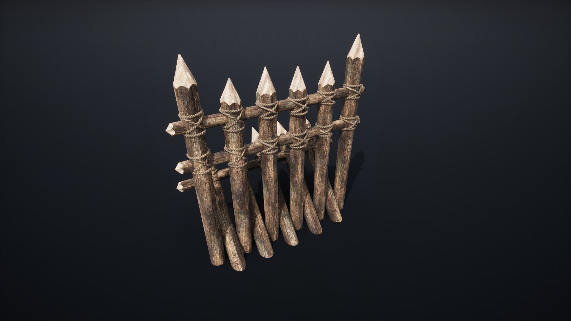 3D model PALISADE BARRIER BARRICADE FENCE WALL DAM MEDIEVAL VILLAGE ...
