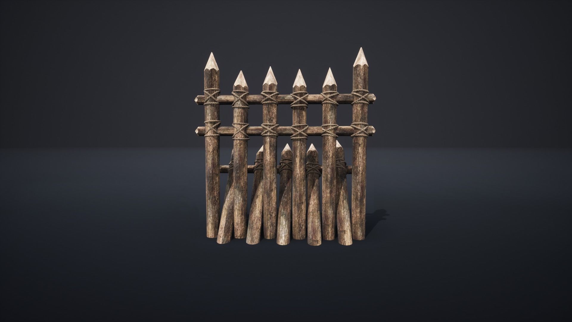 3D model PALISADE BARRIER BARRICADE FENCE WALL DAM MEDIEVAL VILLAGE ...