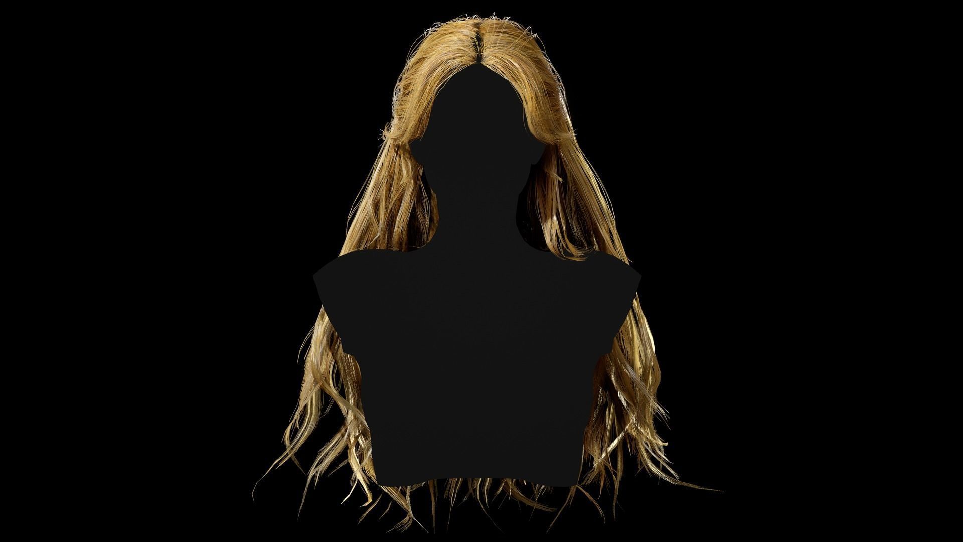 3D model Realtime Hair - Loose waves long hair Builder VR / AR / low ...