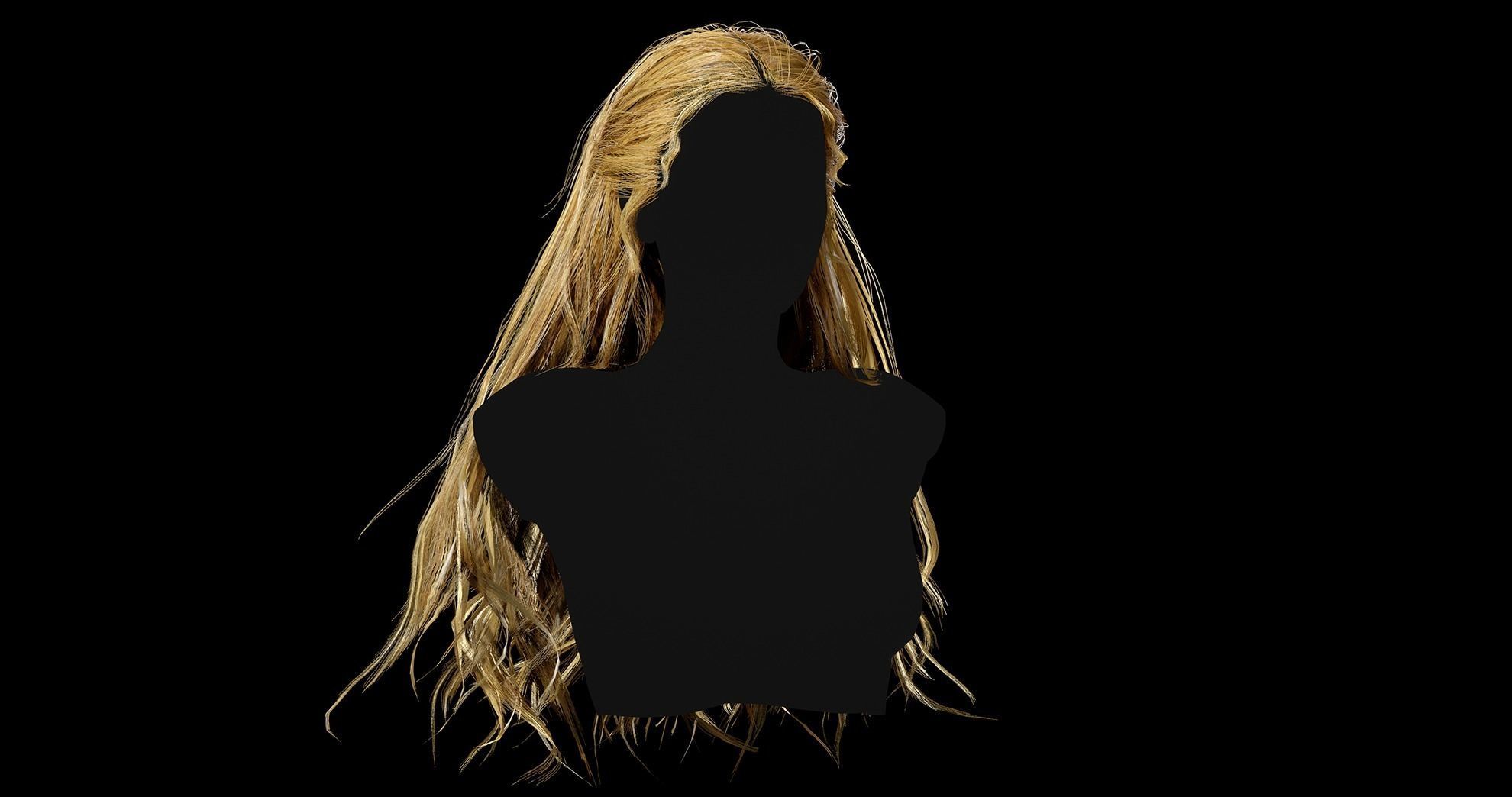 3D model Realtime Hair - Loose waves long hair Builder VR / AR / low ...