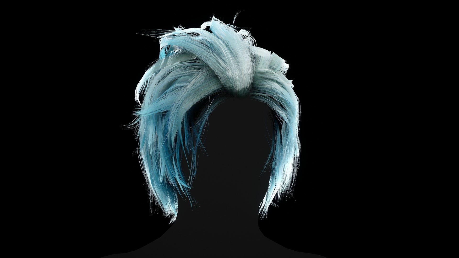 3D model Realtime Hair - Messy men style VR / AR / low-poly | CGTrader