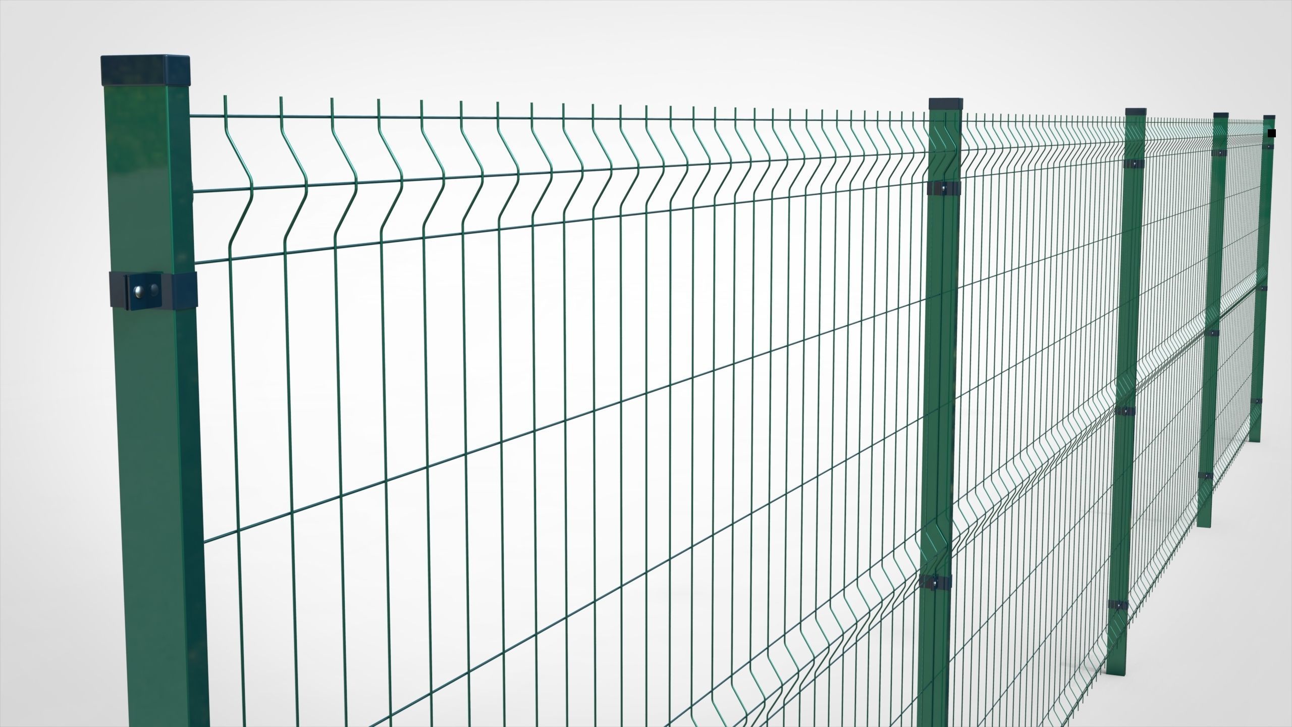 Metal Green Fence 3D model | CGTrader
