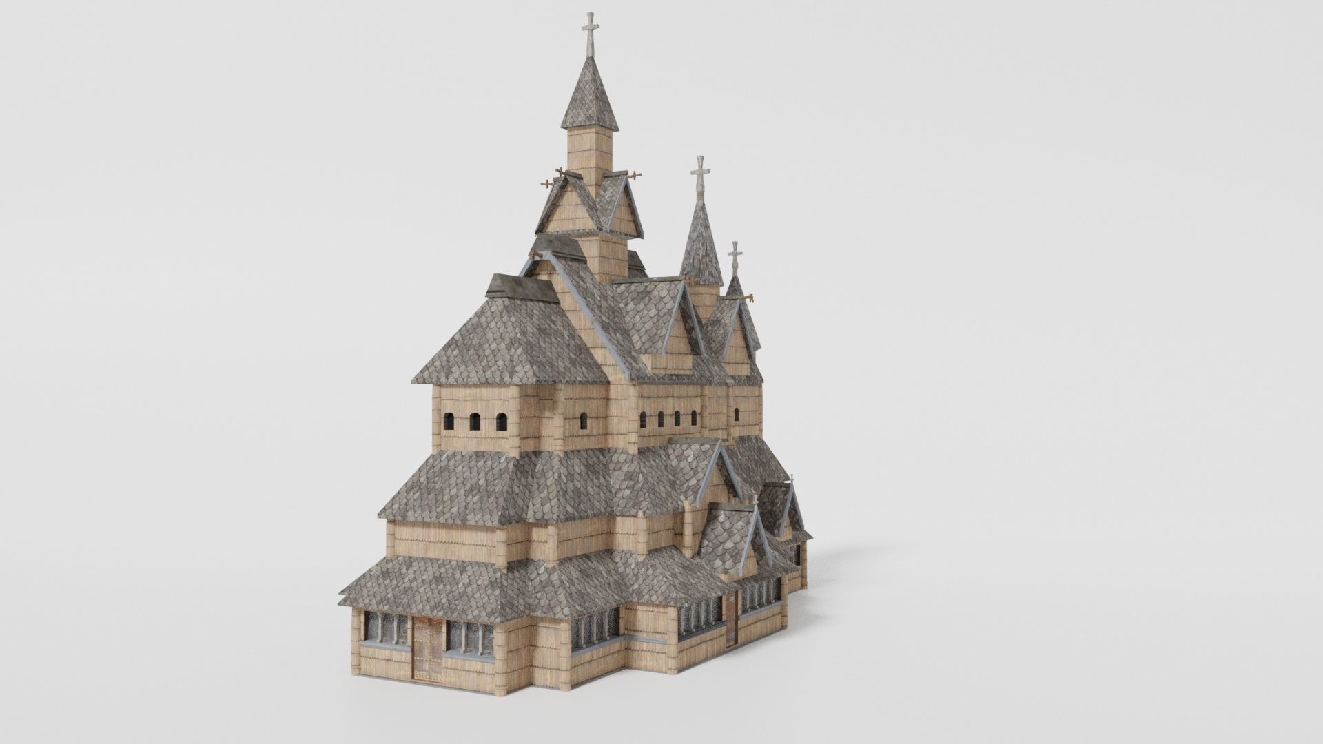 Medieval Stave Church 3D model | CGTrader