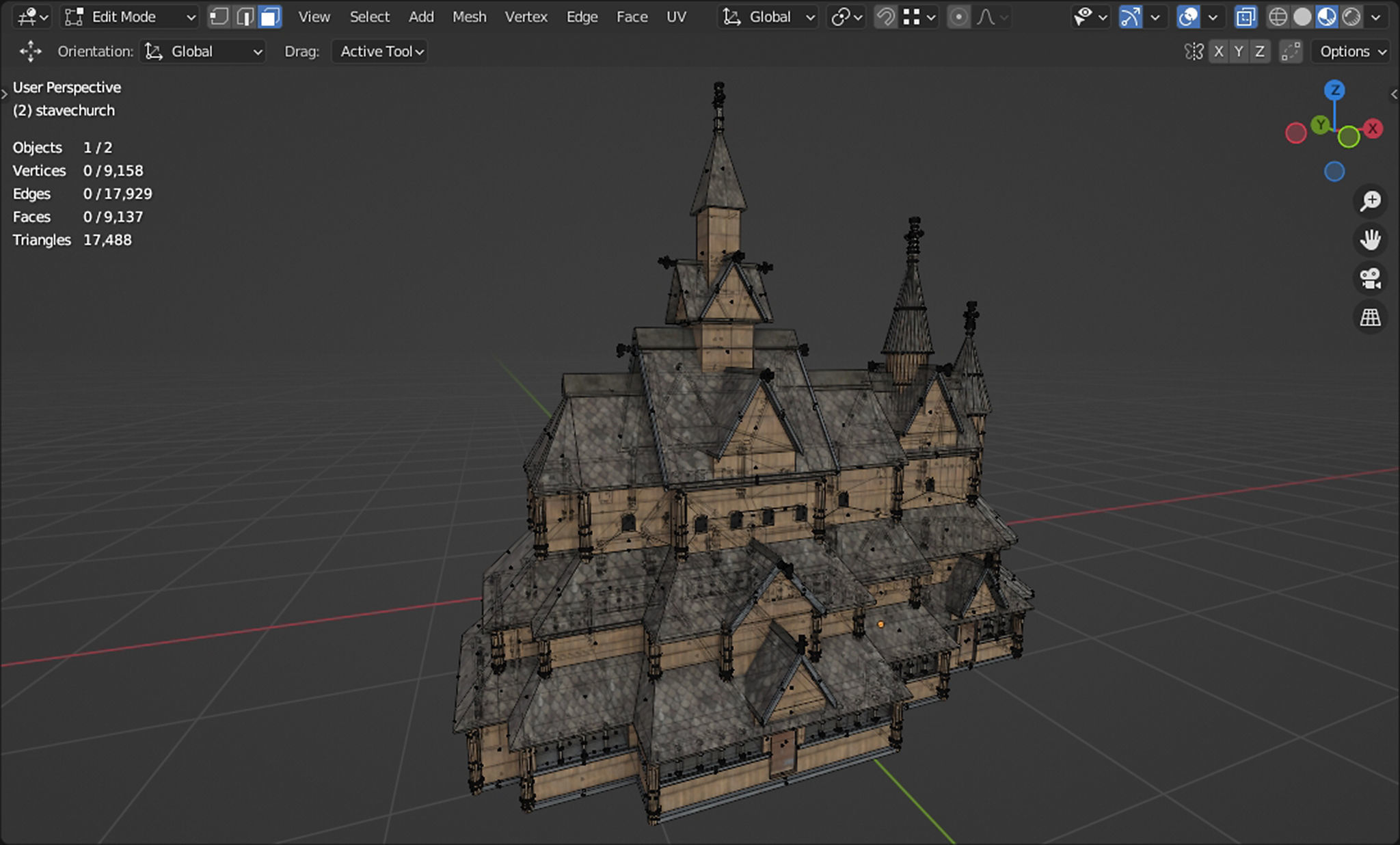 Medieval Stave Church 3D model | CGTrader