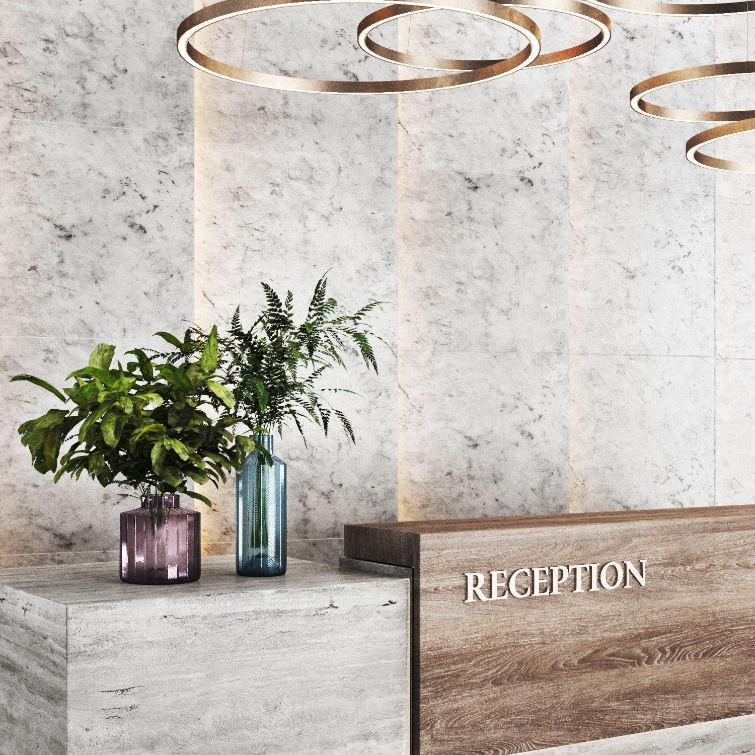 3D model Reception lobby counter entrance VR / AR / low-poly | CGTrader