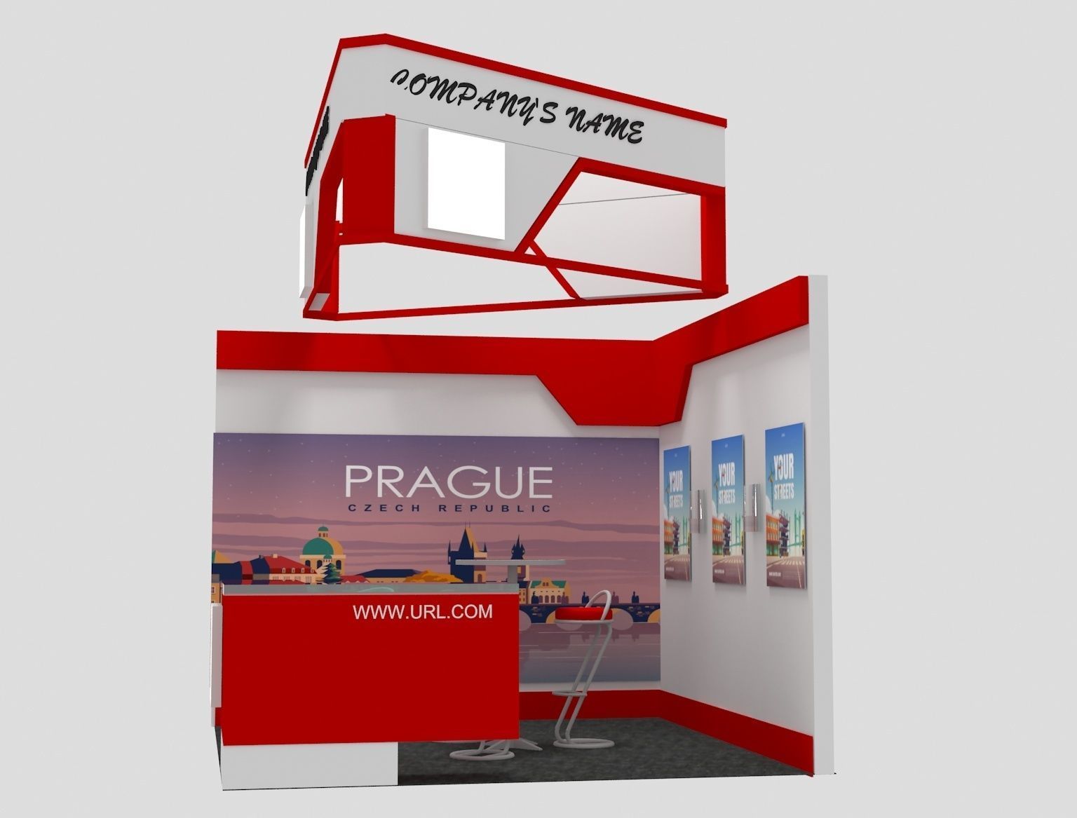 Exhibition Booth- 3x3m-design 003 3D model | CGTrader