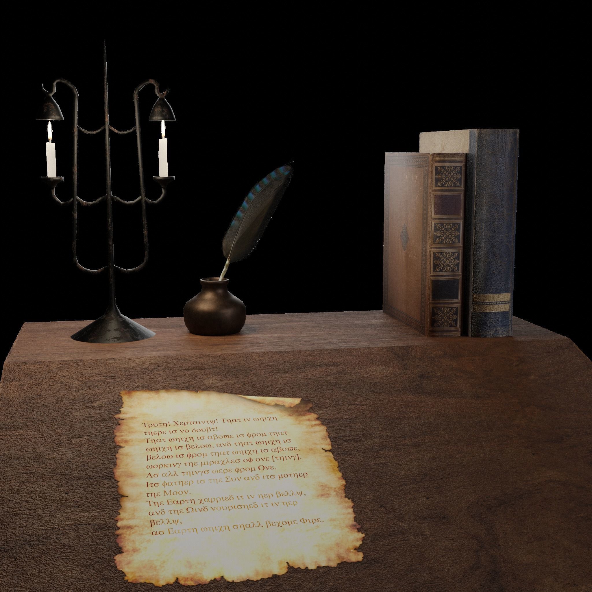 3D model Medieval Study VR / AR / low-poly | CGTrader