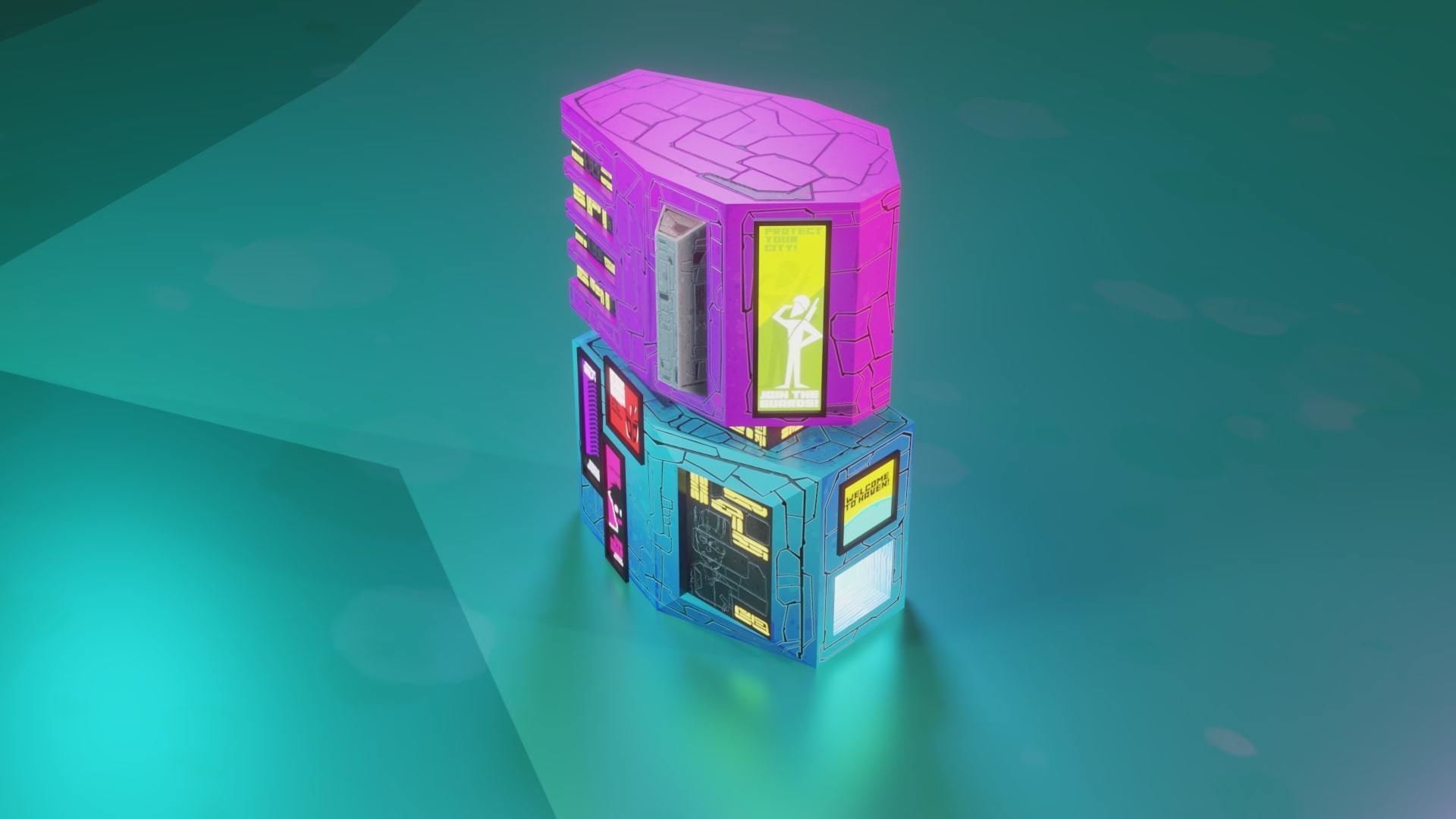 3D model Modular Stylized Cyberpunk City Pack VR / AR / low-poly | CGTrader