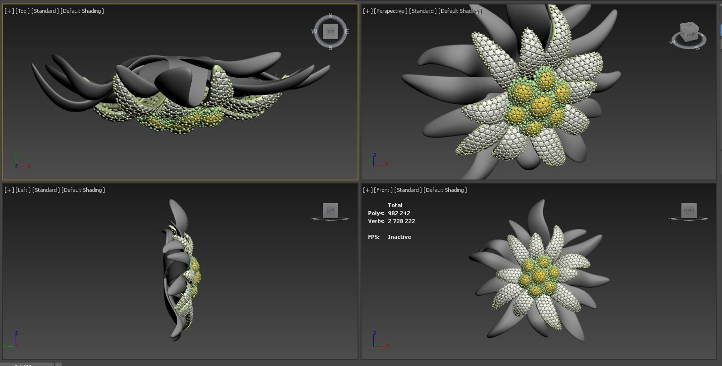 190924 Brooche Edelweiss 3D model 3D printable | CGTrader