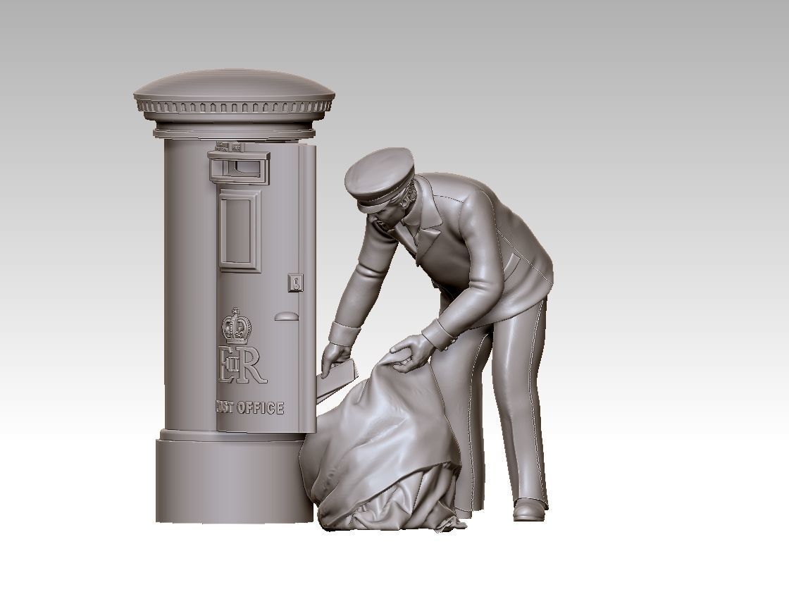 POSTMEN statue of man and woman 3D model 3D printable | CGTrader