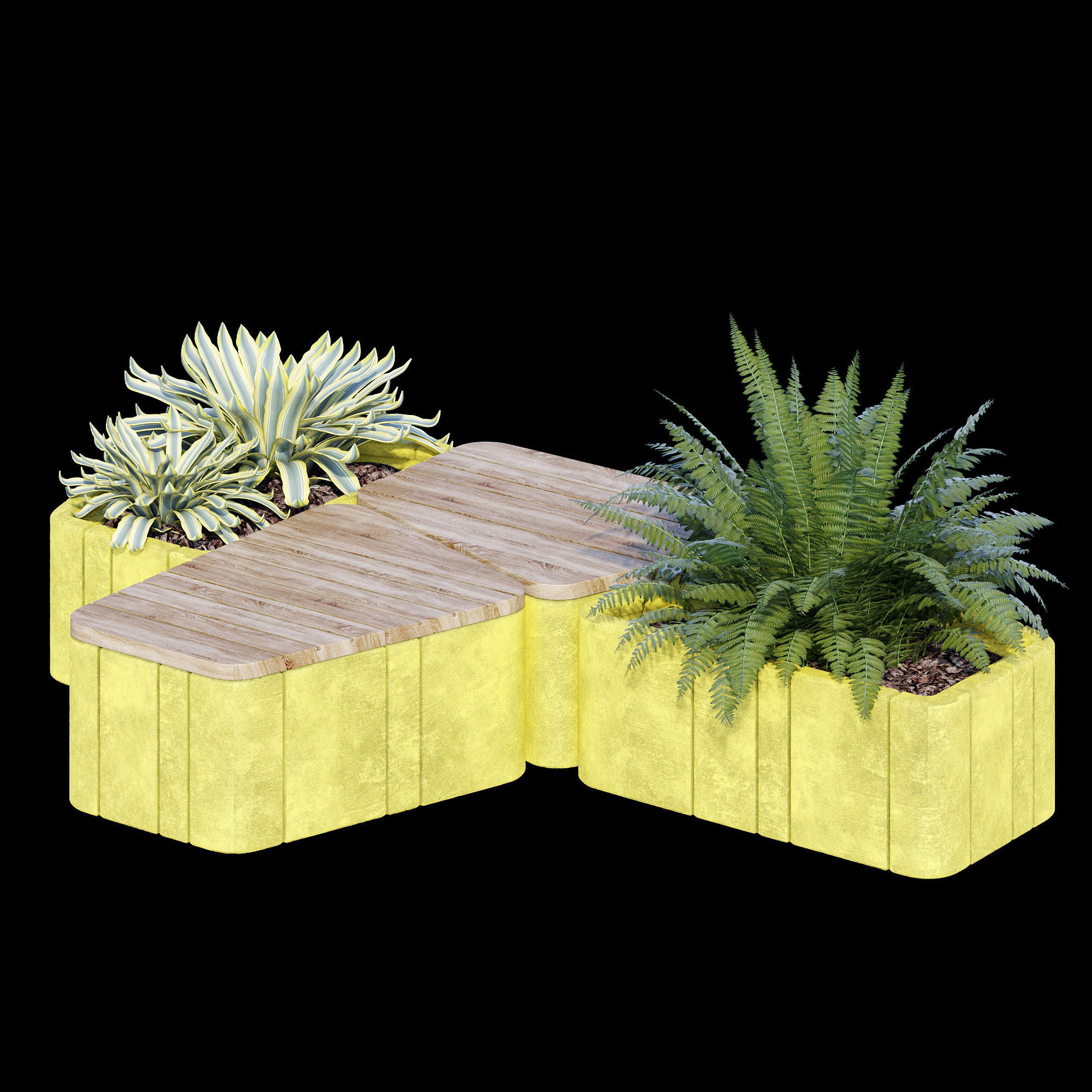 Uniun wooden planter boxes 3D model | CGTrader