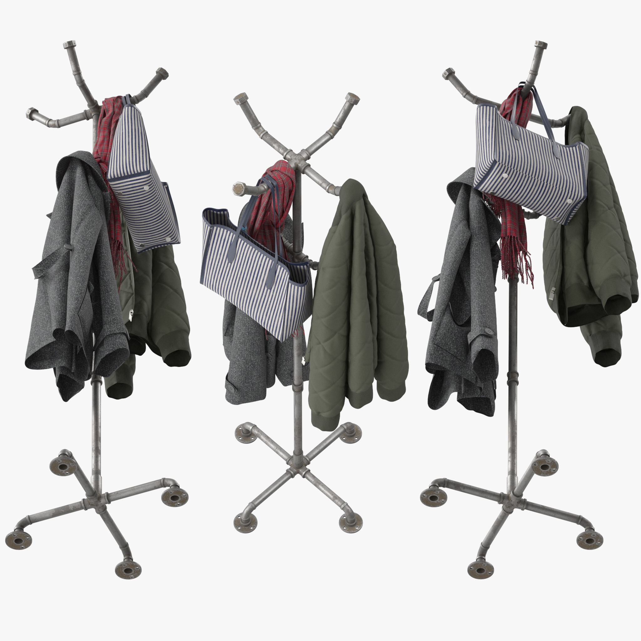 Industrial Coat Racks 3D model | CGTrader