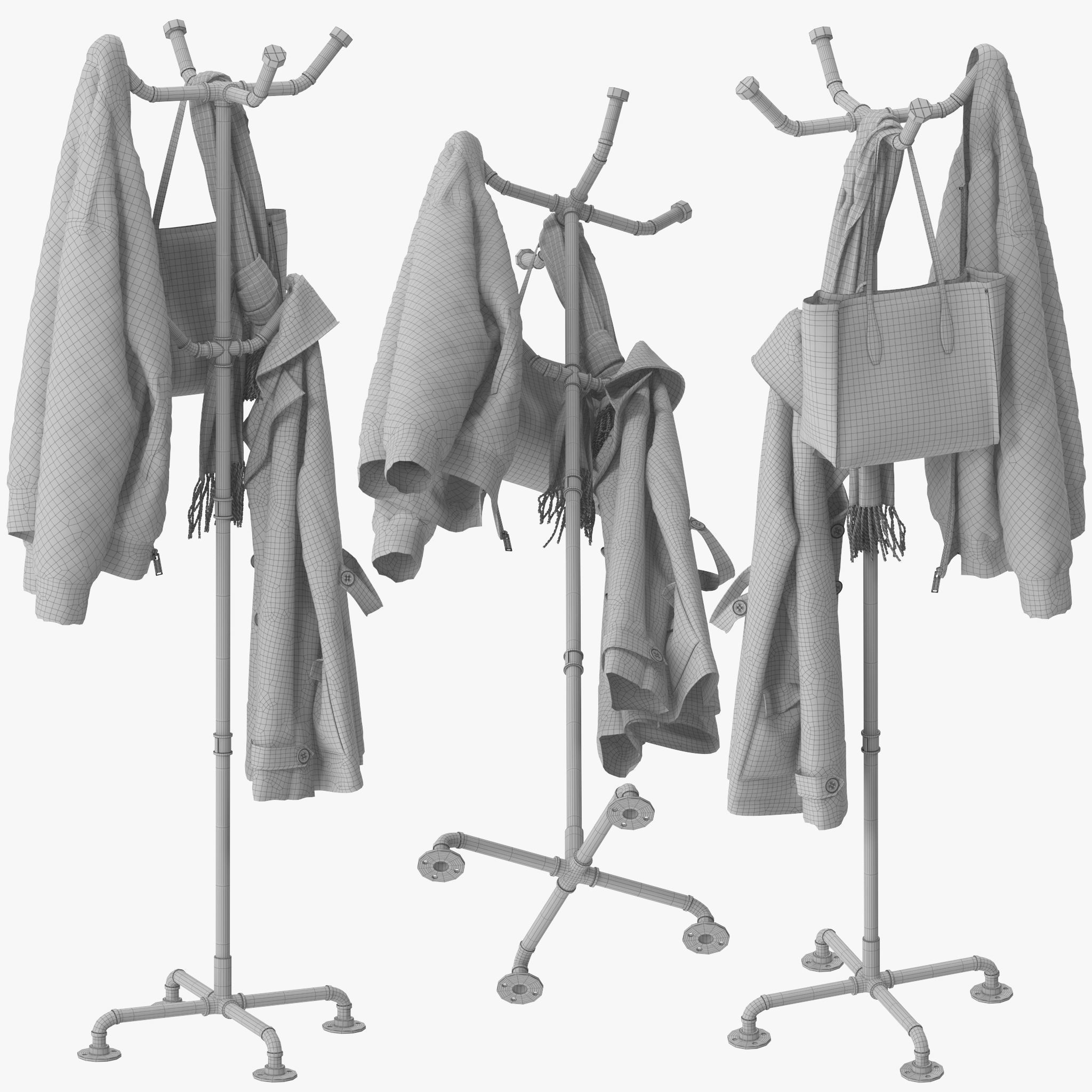 Industrial Coat Racks 3D model | CGTrader