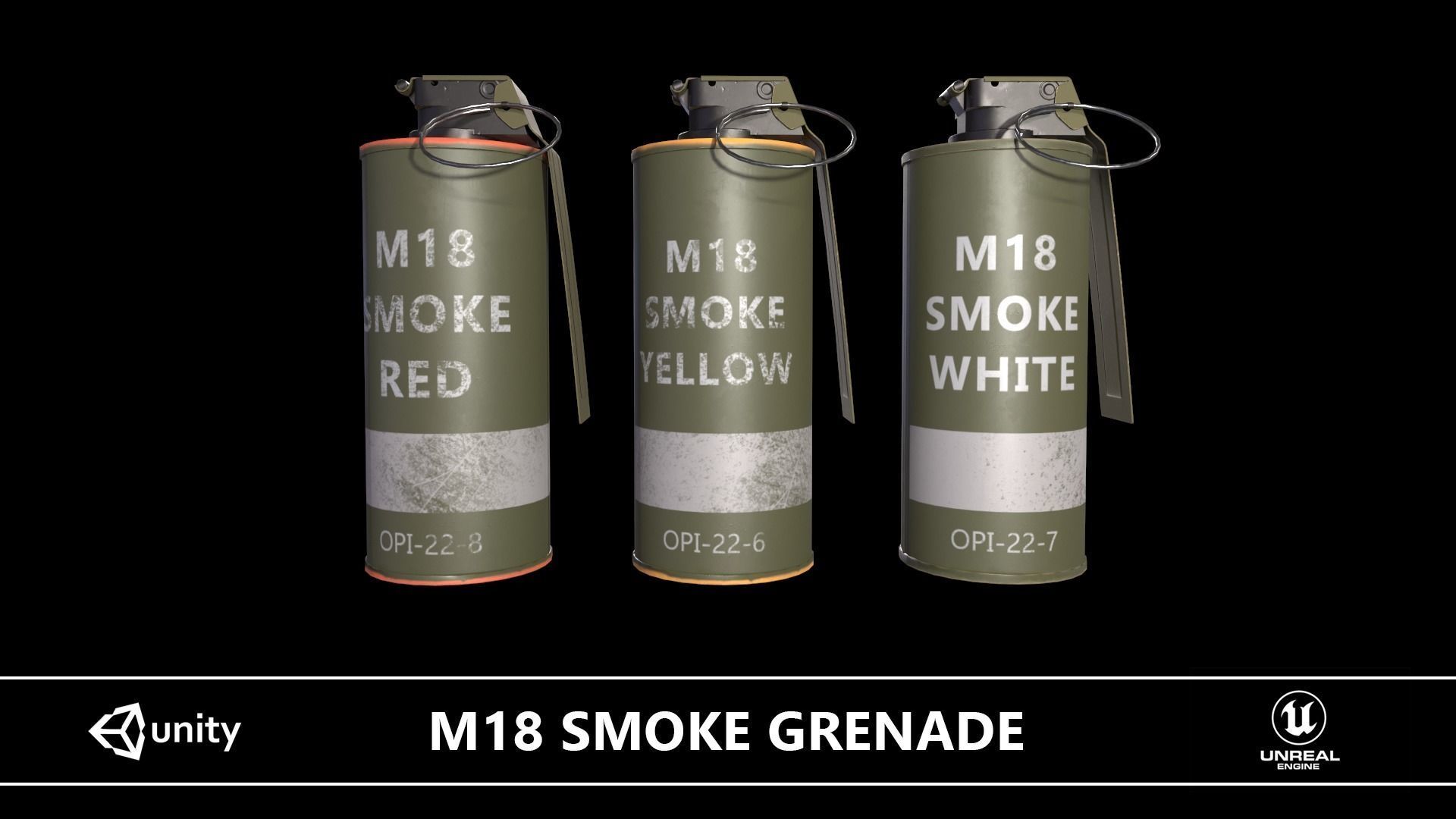 3D model M18 SMOKE GRENADE VR / AR / low-poly | CGTrader