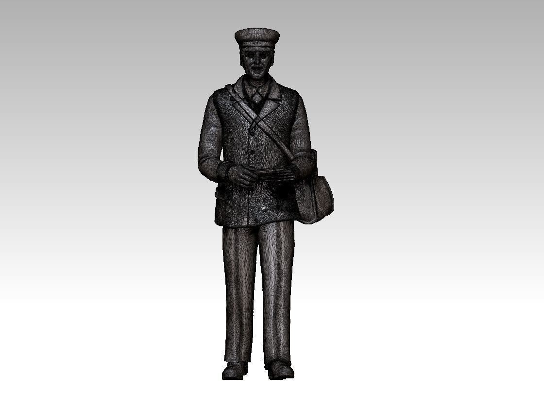 POSTMAN statue of man with briefcase 3D model 3D printable | CGTrader