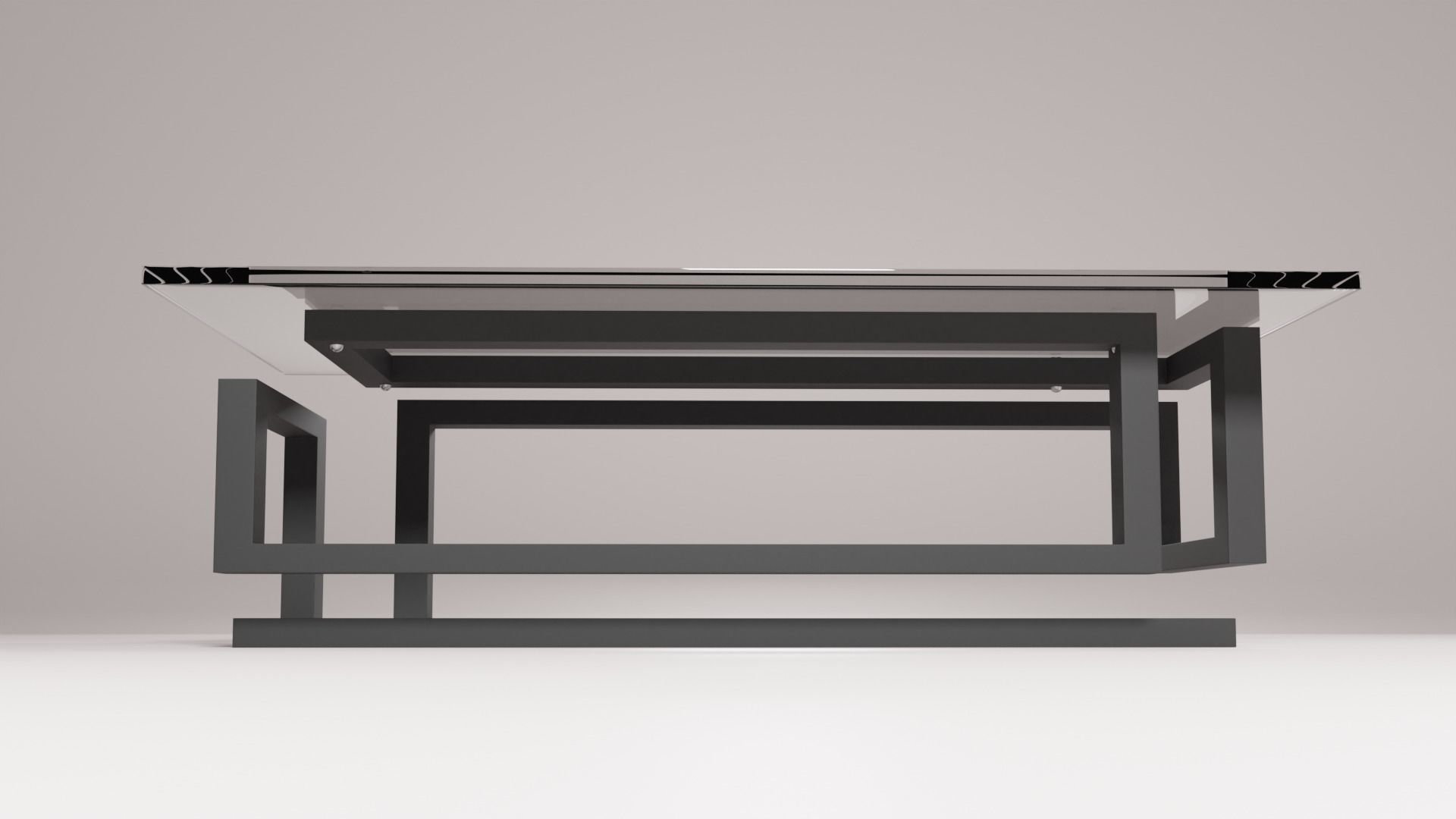 Loft glass metallic table 3D model | CGTrader