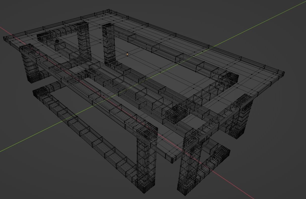 Loft glass metallic table 3D model | CGTrader