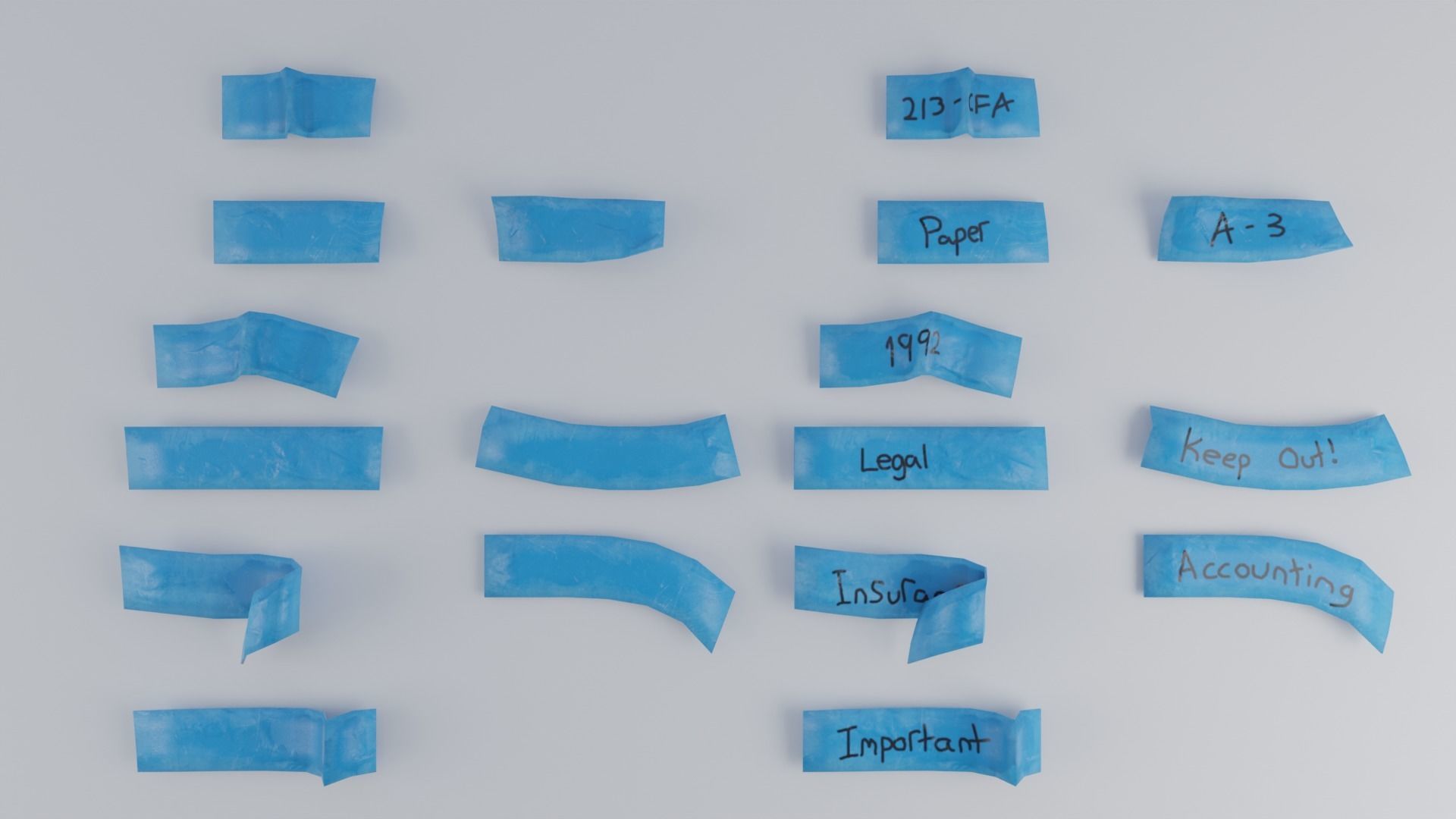 3D model Tape Strips VR / AR / low-poly | CGTrader