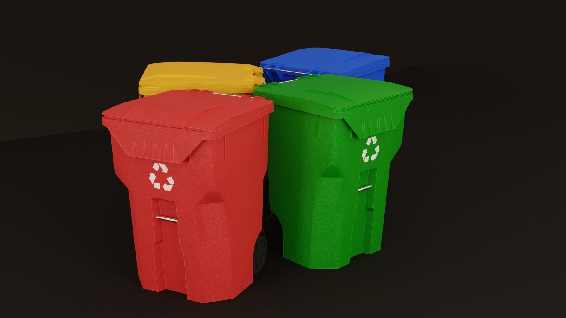 3D model Trash can packs recycle VR / AR / low-poly | CGTrader