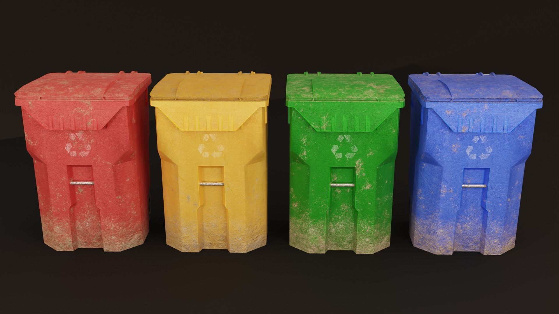 3D model Trash can packs recycle VR / AR / low-poly | CGTrader